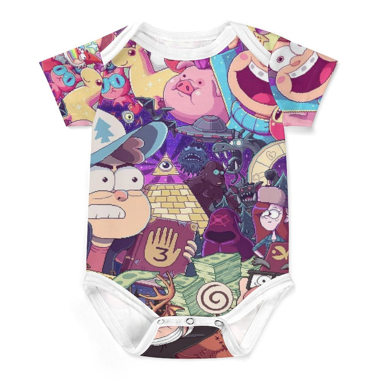 Gravity Falls Baby Boy Girl Short Sleeve Romper Clothing Set Print ...