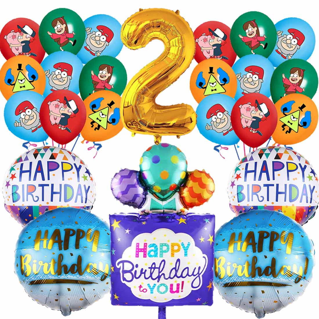 Gravity Falls Balloons Party Supplies 2nd Big Number Decorations Decor ...