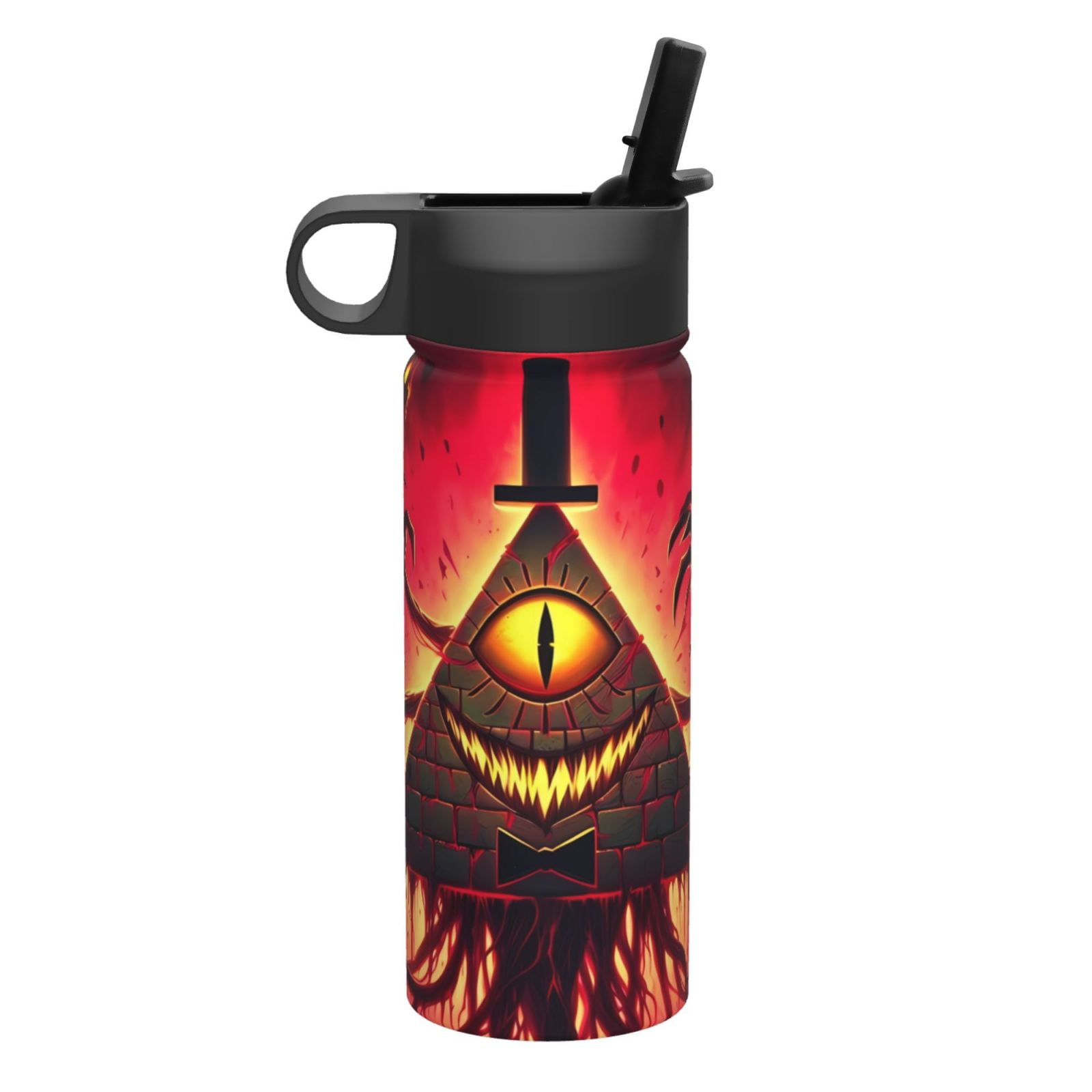 Gravity Falls Bill Cipher 18 Oz Kids Insulated Water Bottle With Straw ...