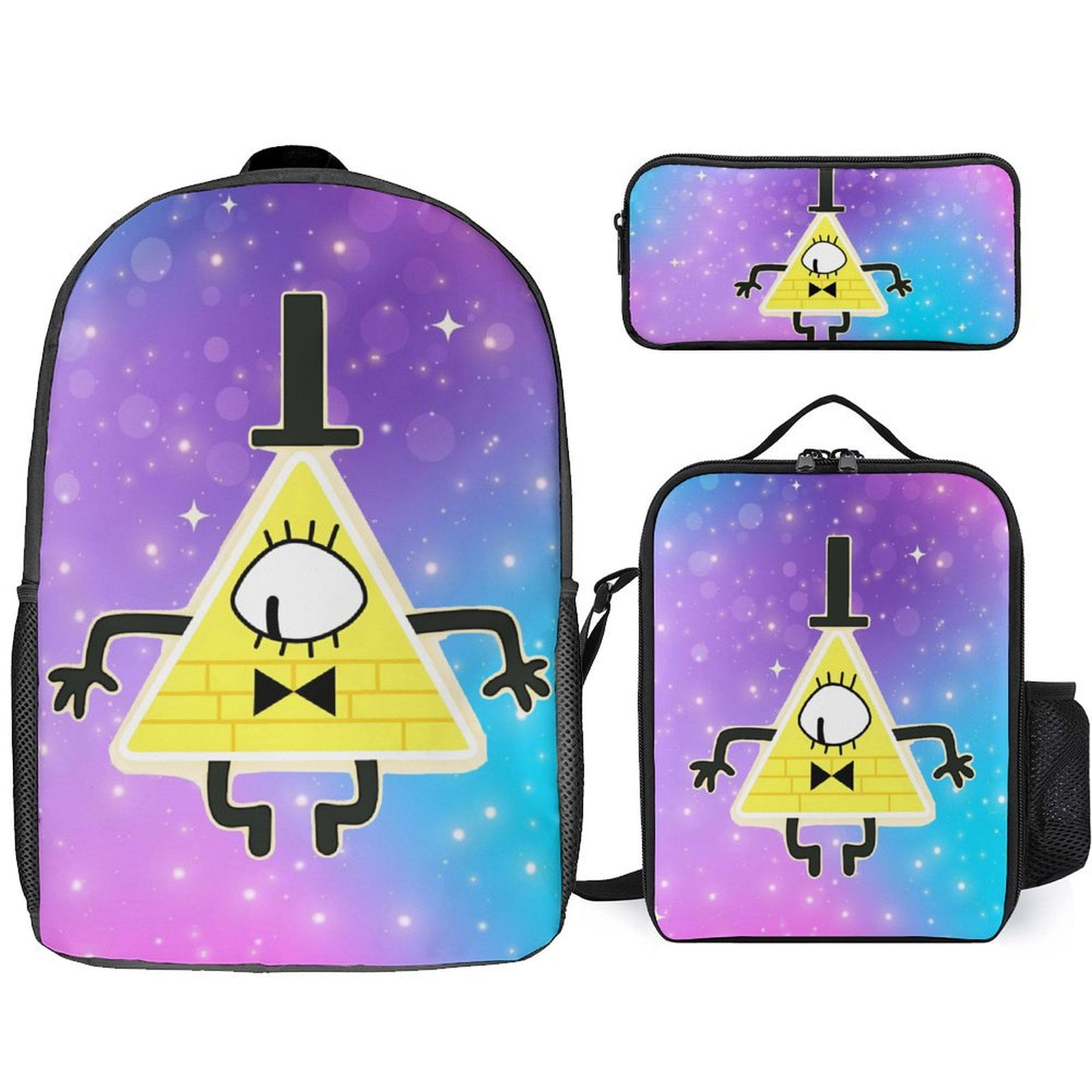 Gravity Falls Bill Cipher 3 Piece Backpack Set with Lunch Bag Pencil ...