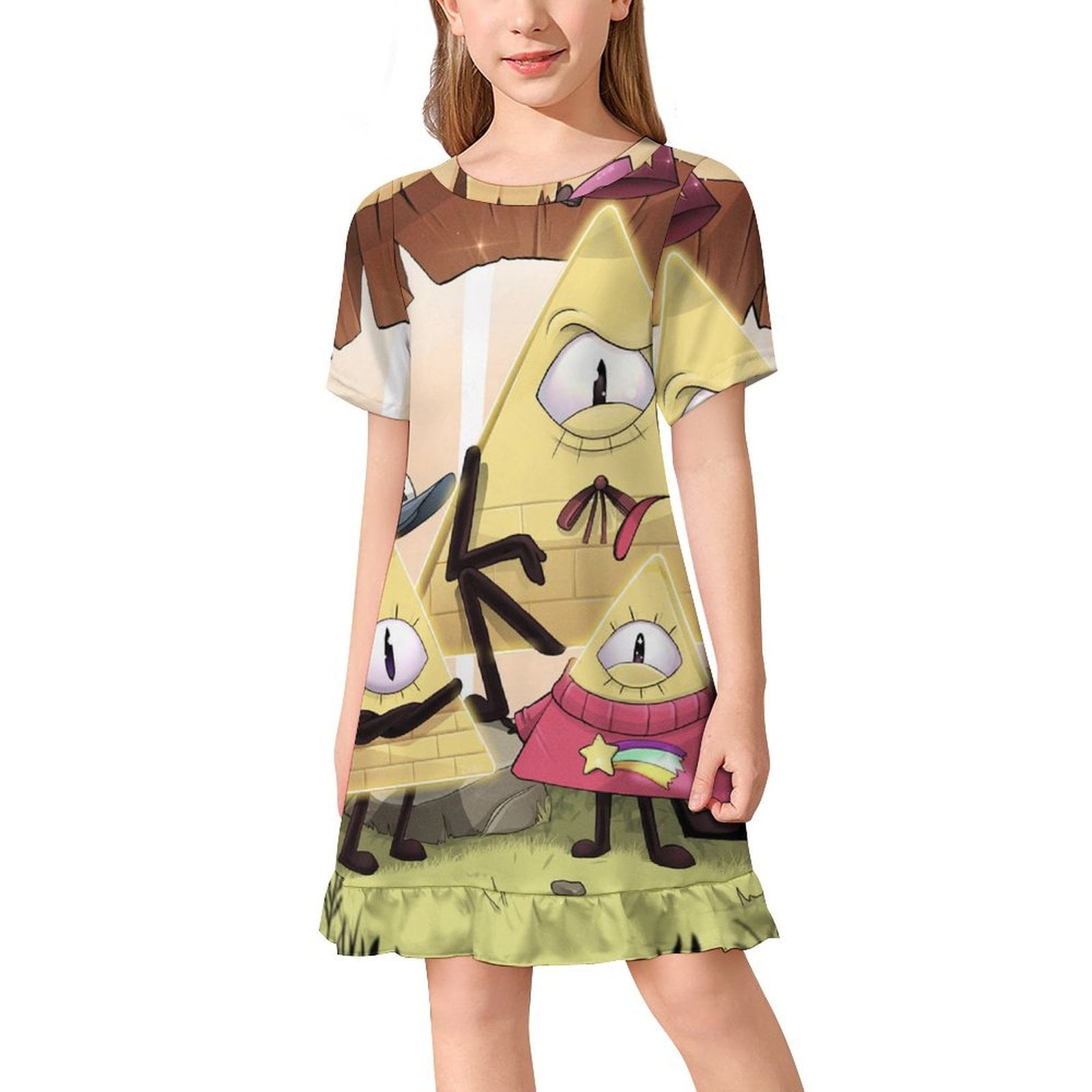 Gravity Falls Bill Cipher Animation Children's Short Sleeved Dress 3D ...