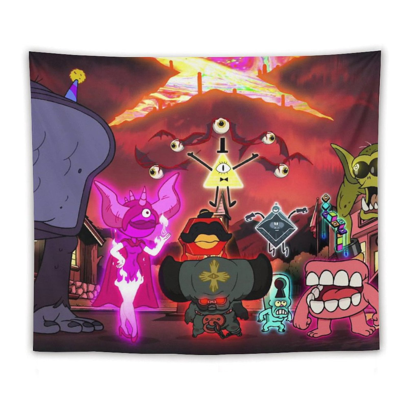 Gravity Falls Bill Cipher Cartoon Tapestry Luxury Wall Hanging ...