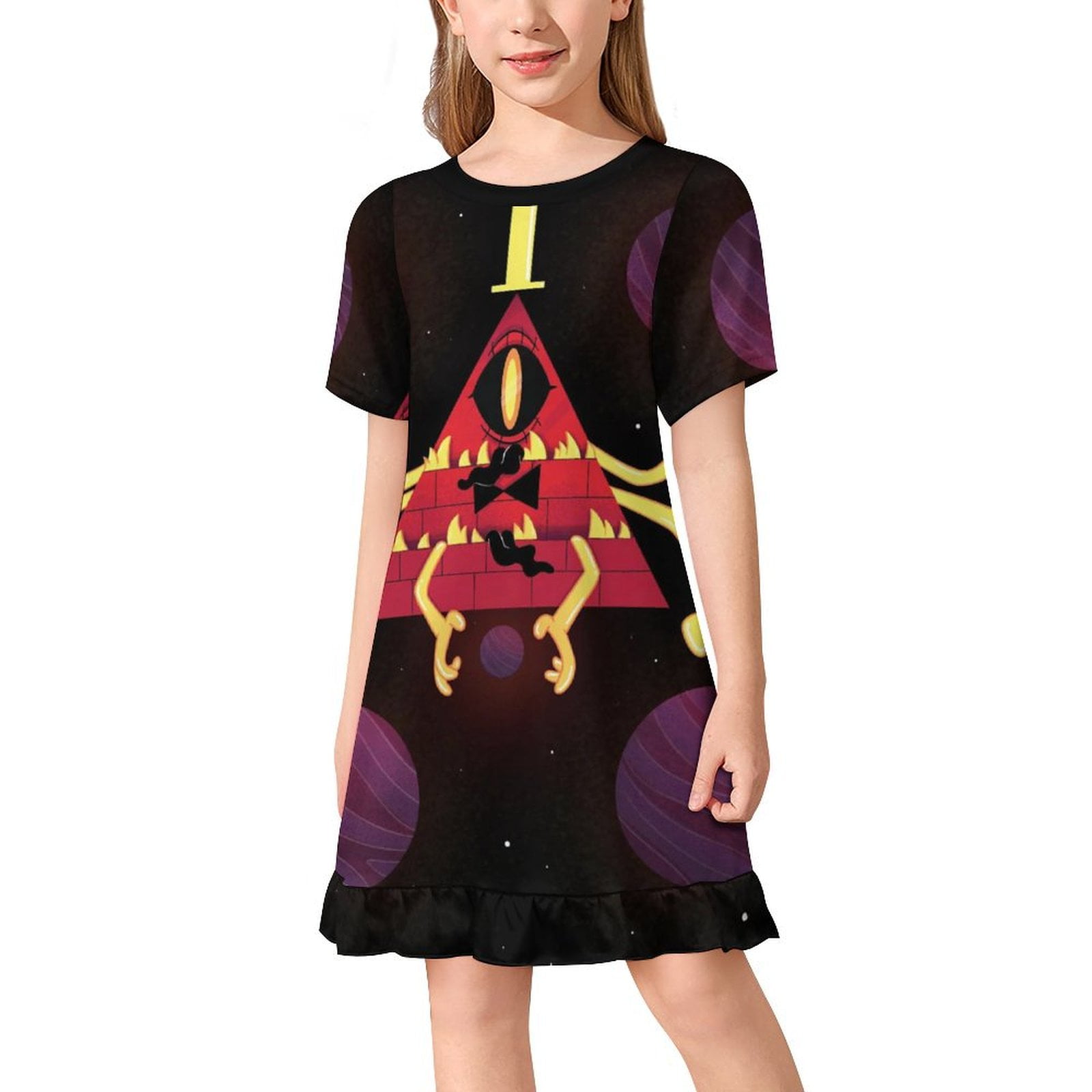 Gravity Falls Bill Cipher Children's Short Sleeved Dress 3D Printed ...