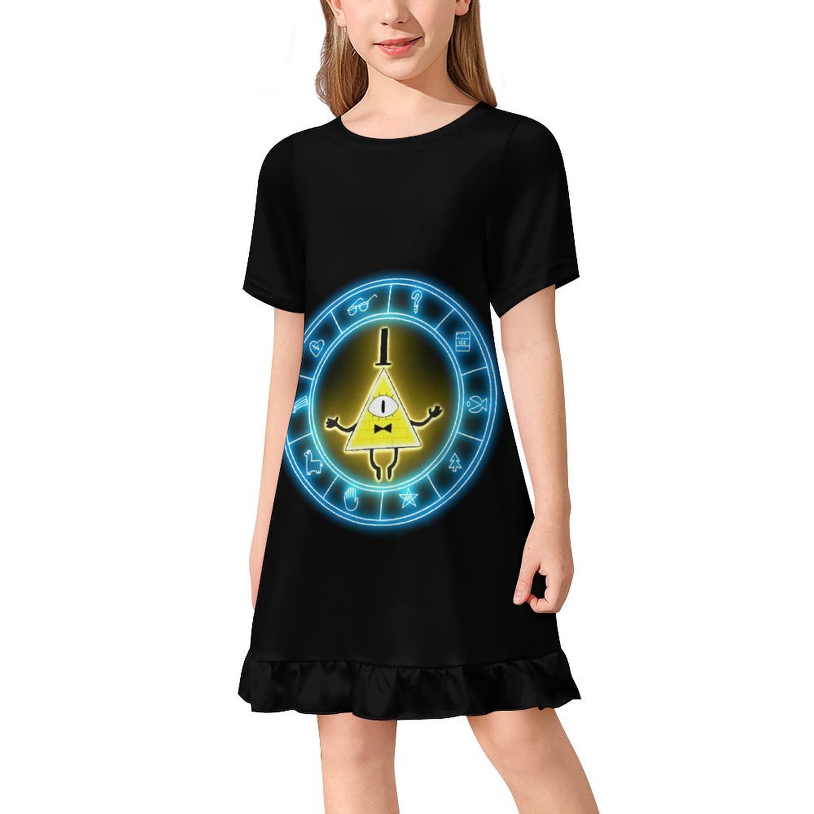 Gravity Falls Bill Cipher Children's Short Sleeved Dress 3D Printed ...