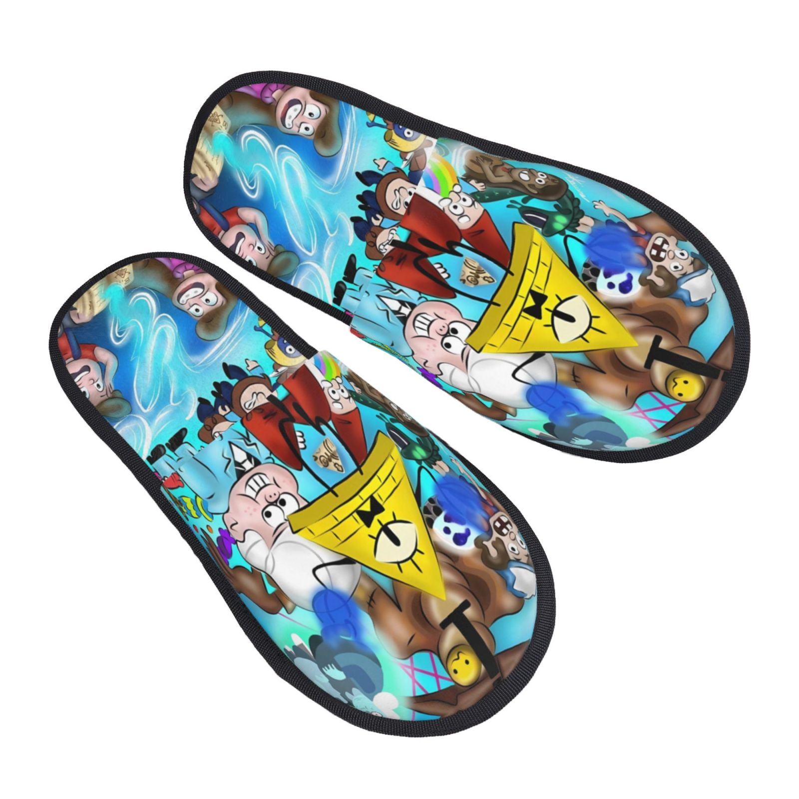 Gravity Falls Bill Cipher Furry Slippers For Men Women Fuzzy House ...