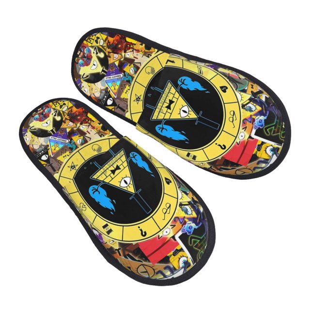 Gravity Falls Bill Cipher Furry Slippers For Men Women Fuzzy House ...