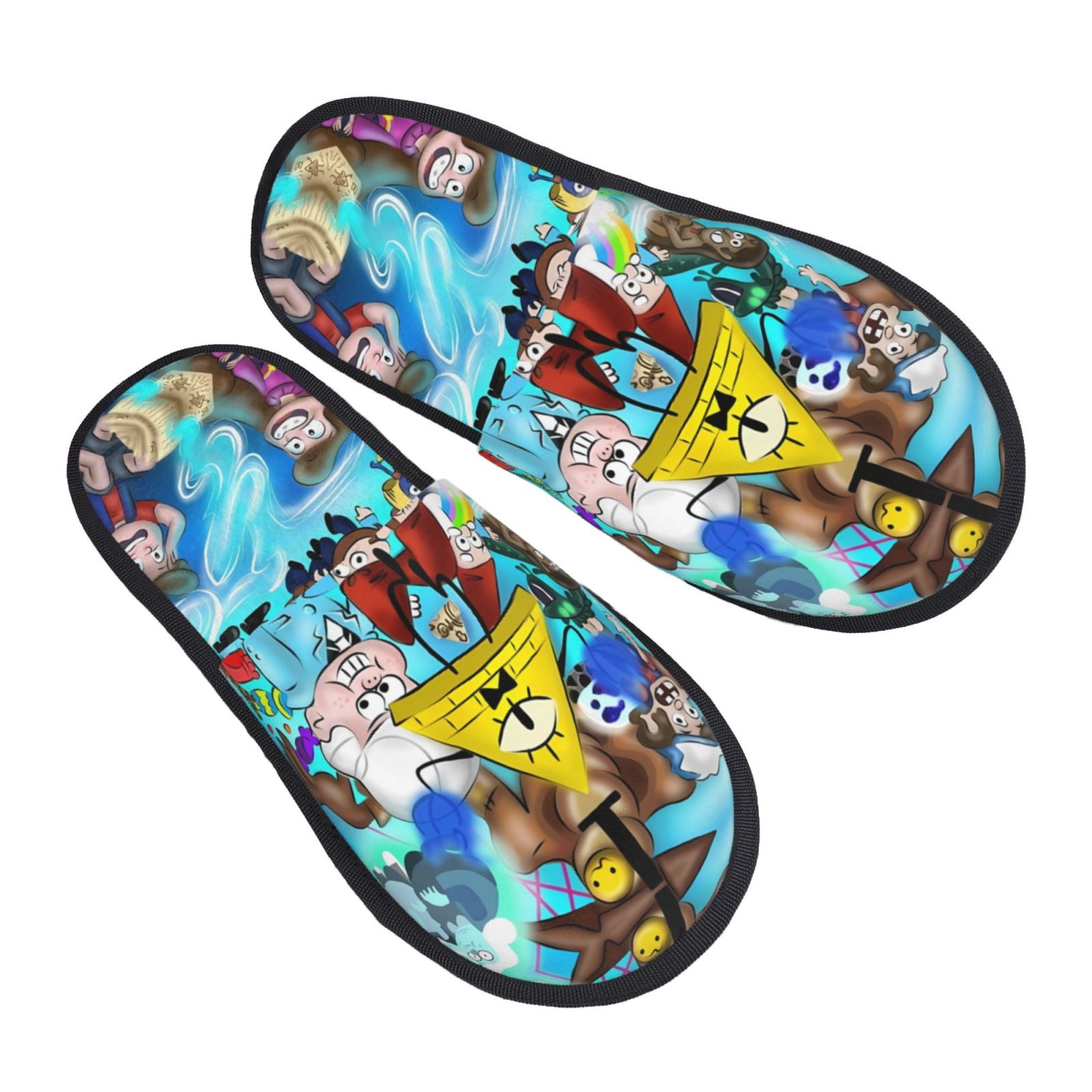 Gravity Falls Bill Cipher Furry Slippers for Women Men Fuzzy House ...
