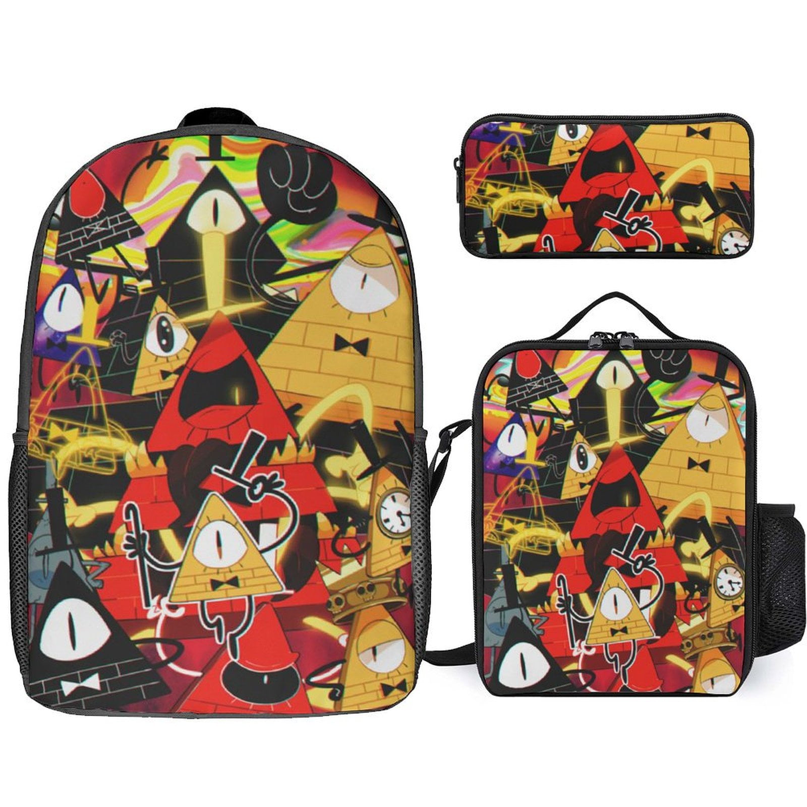 Gravity Falls Bill Cipher Pattern Schoolbag With Lunch Bag Pencil Case ...