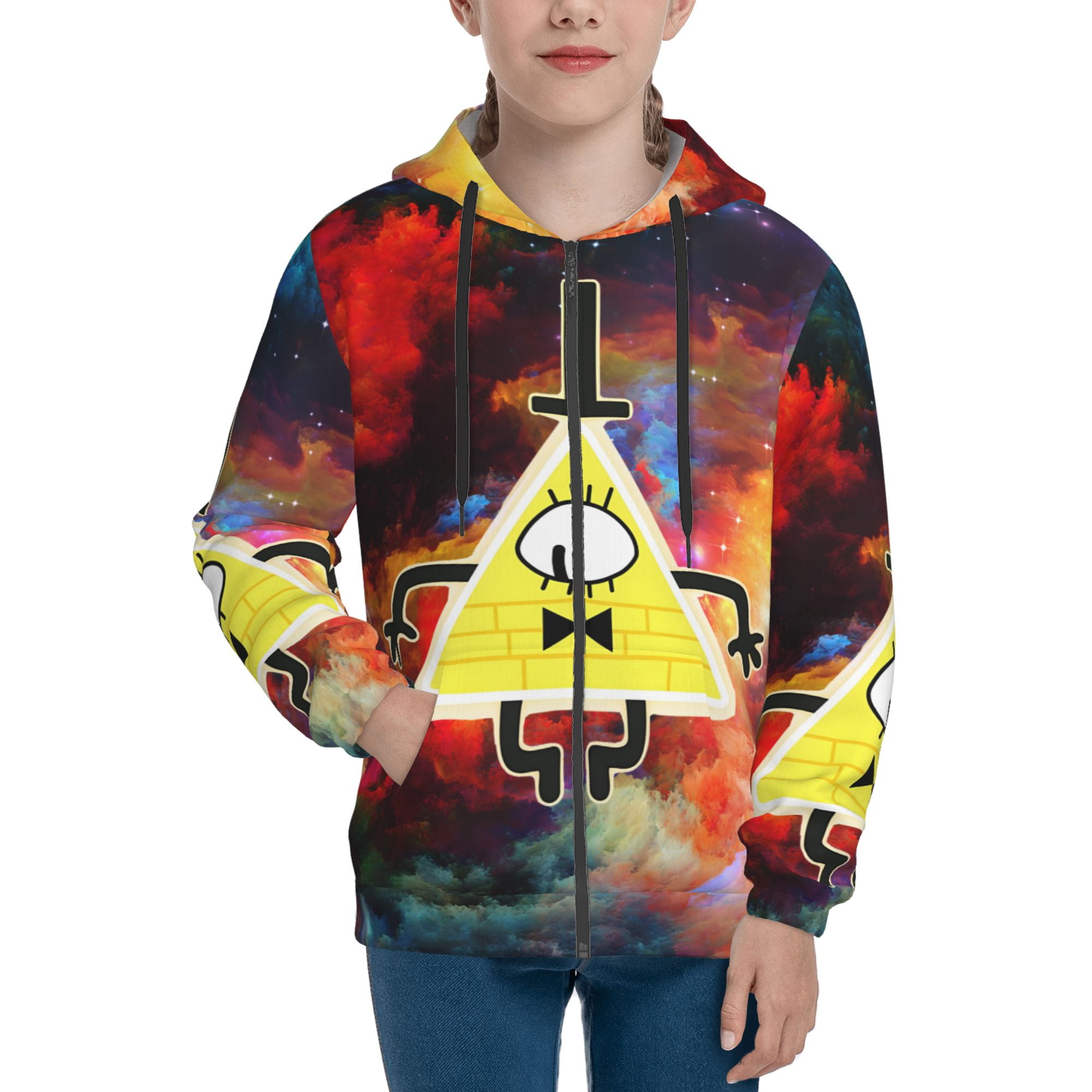 Gravity Falls Bill Cipher Teens Boys Girls Zip Up Hoodies 3d Print Long ...