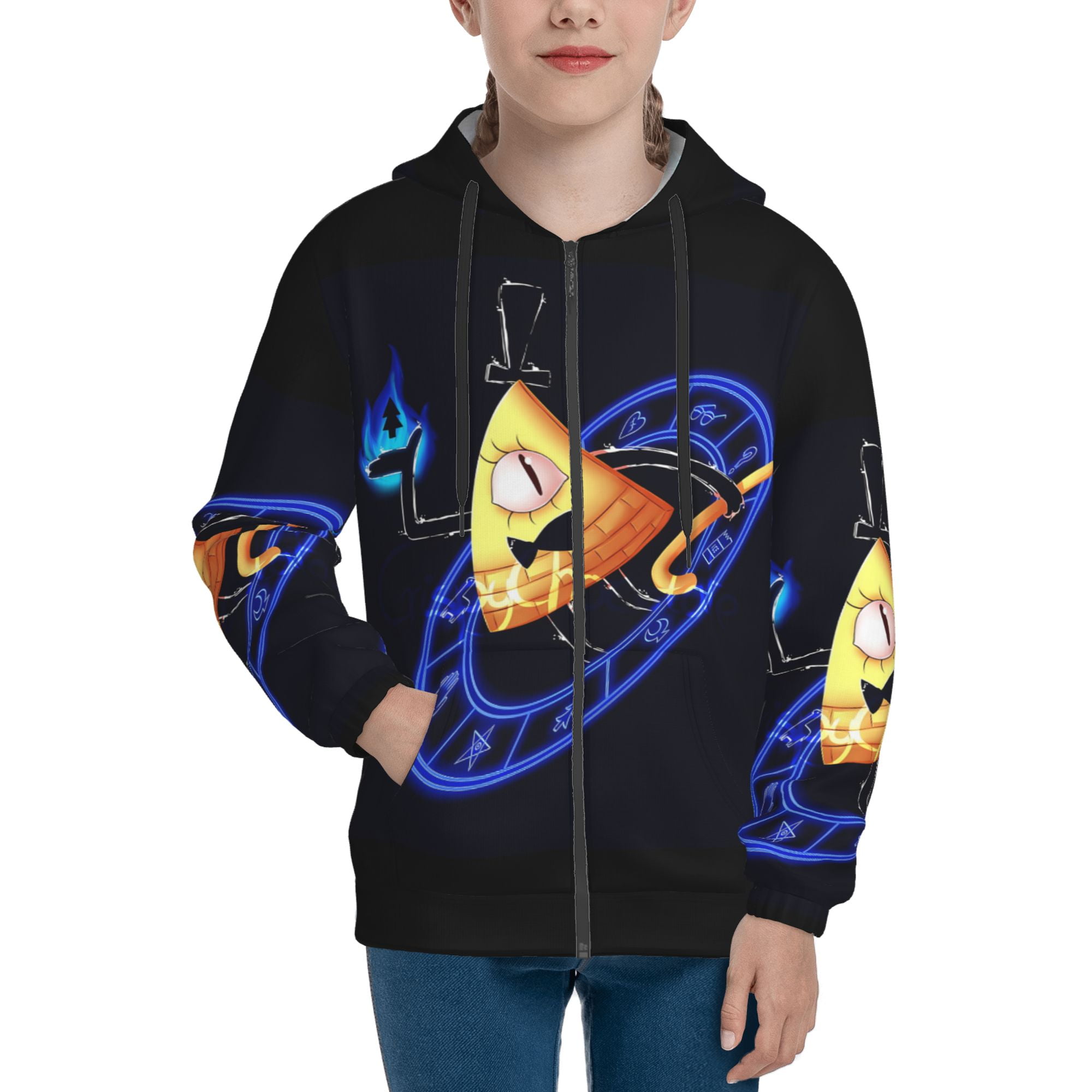 Gravity Falls Bill Cipher Teens Boys Girls Zip Up Hoodies 3d Print Long ...