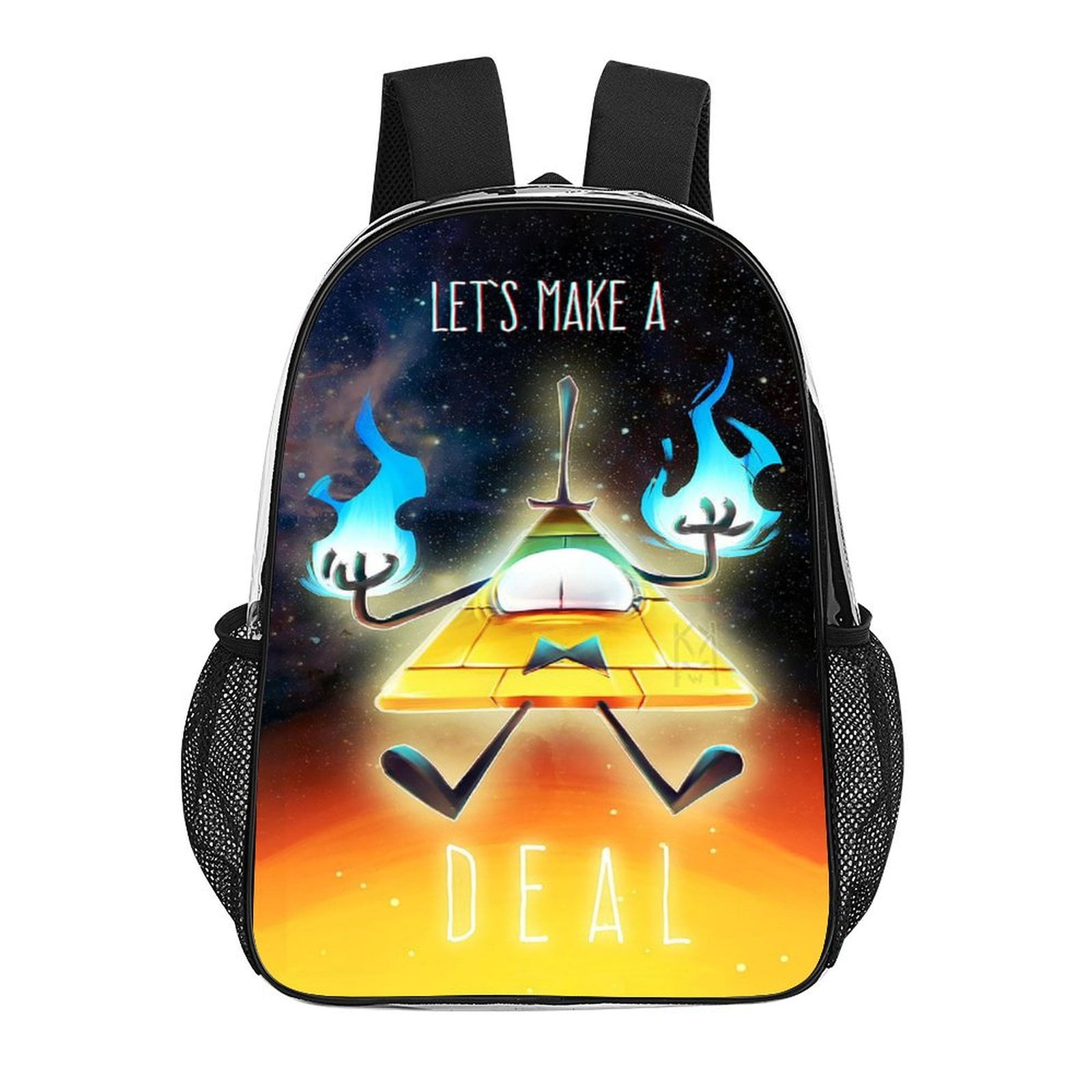 Gravity Falls Bill Cipher Transparent Bag Backpack 17 Inch Mesh ...