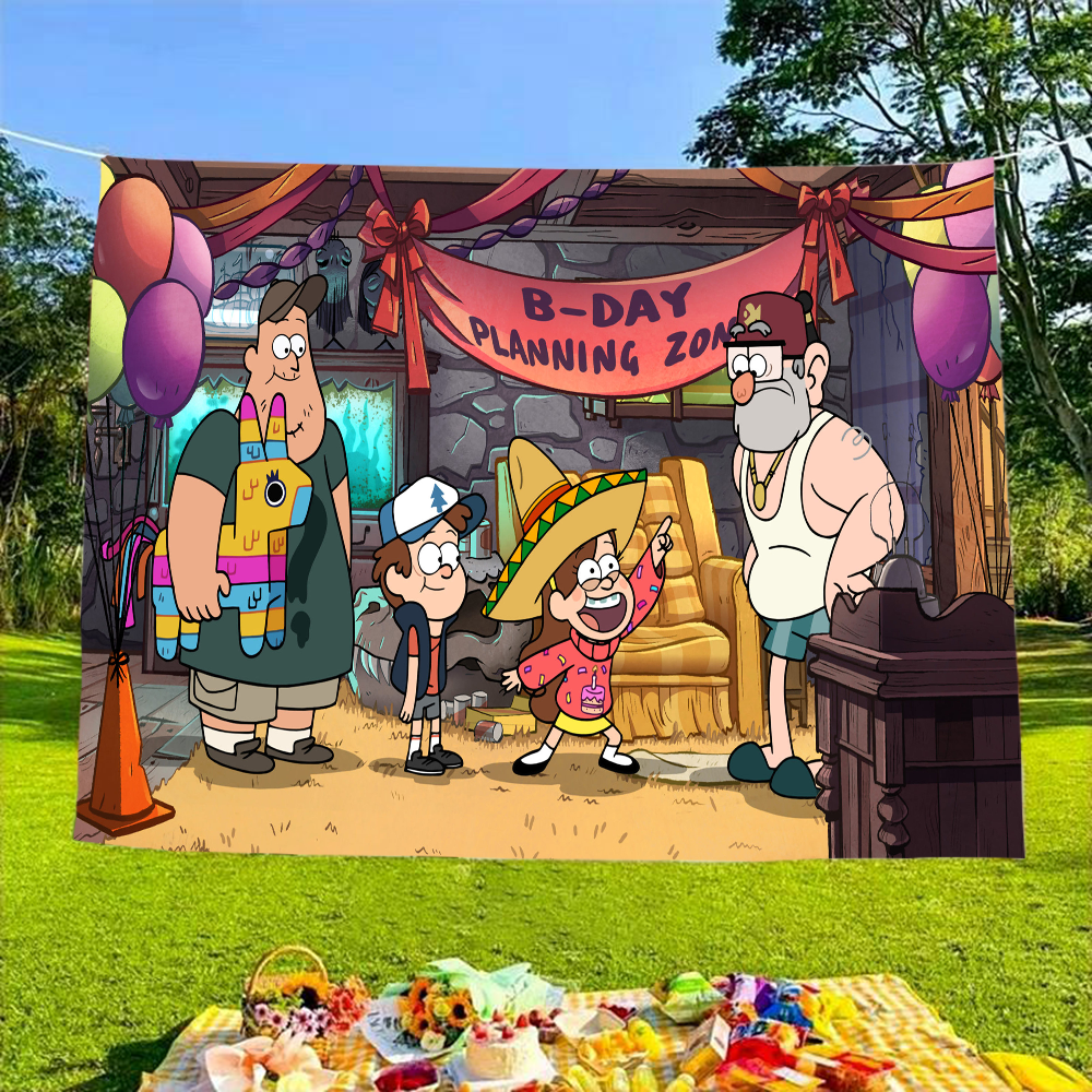 Gravity Falls Birthday Party Supplies Backdrop Happy Birthday Gravity ...