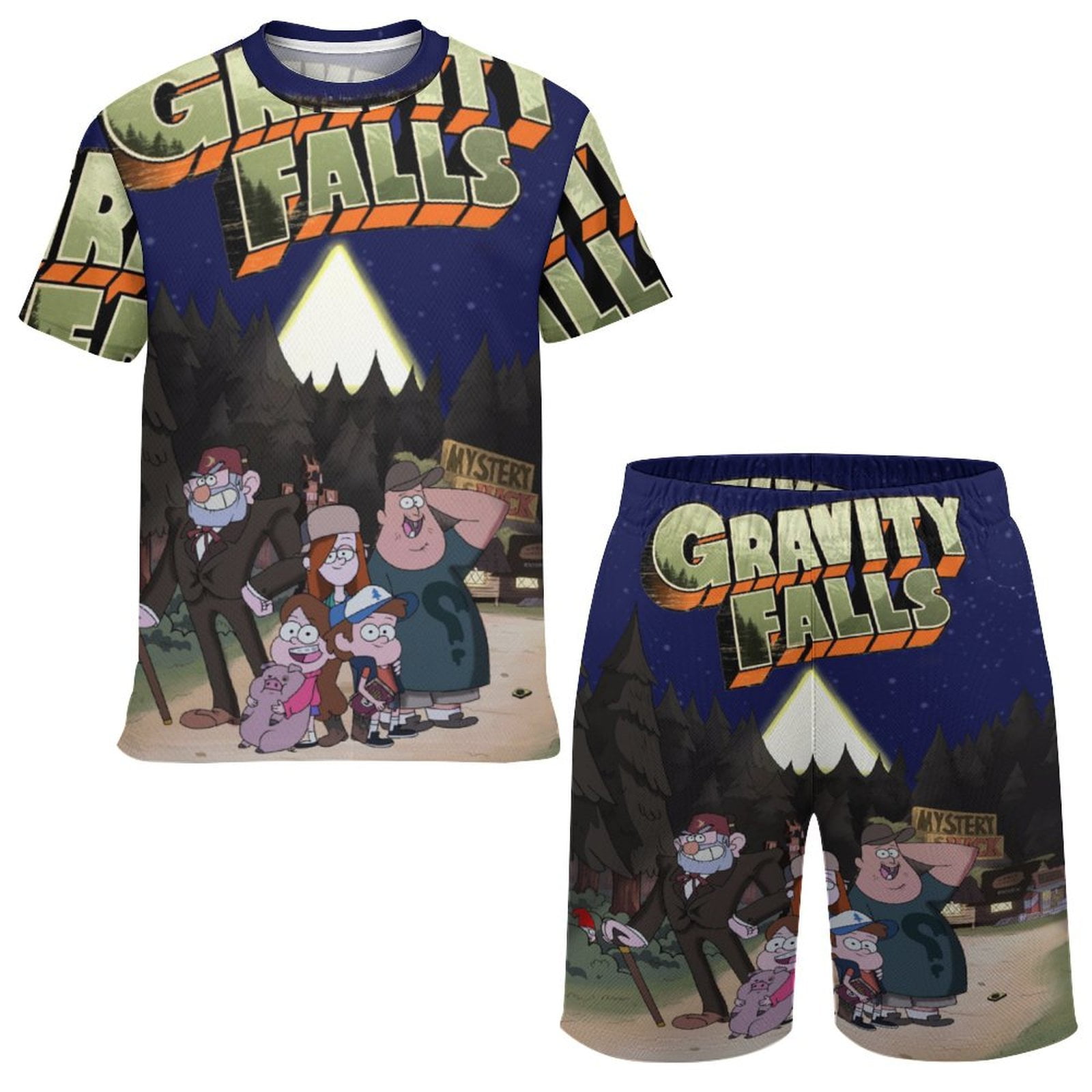 Gravity Falls Boys Girls Short Sleeve Mesh T-Shirt And Shorts Outfit ...