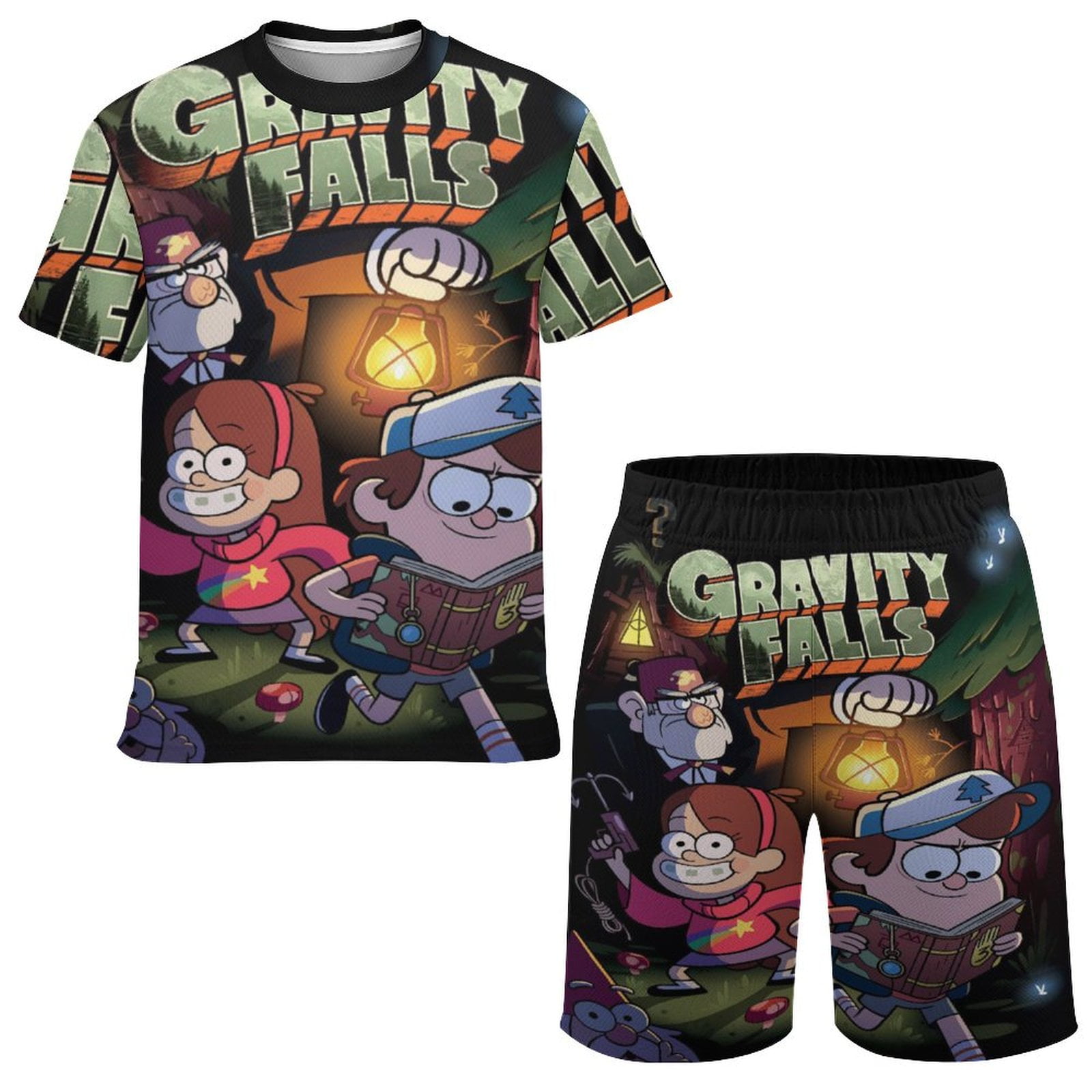 Gravity Falls Boys Girls Short Sleeve Mesh T-Shirt And Shorts Outfit ...