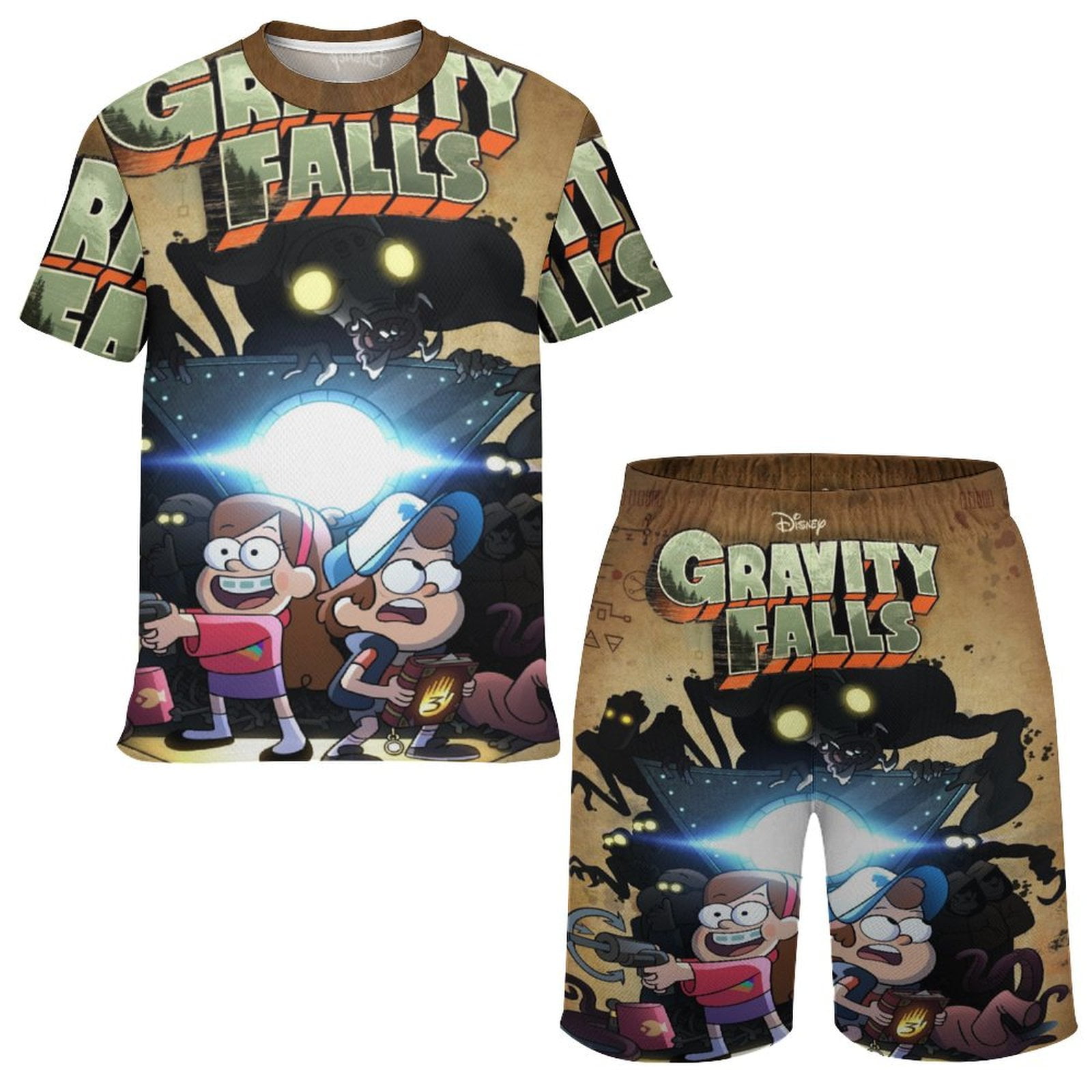 Gravity Falls Boys Girls Short Sleeve Mesh T-Shirt And Shorts Outfit ...