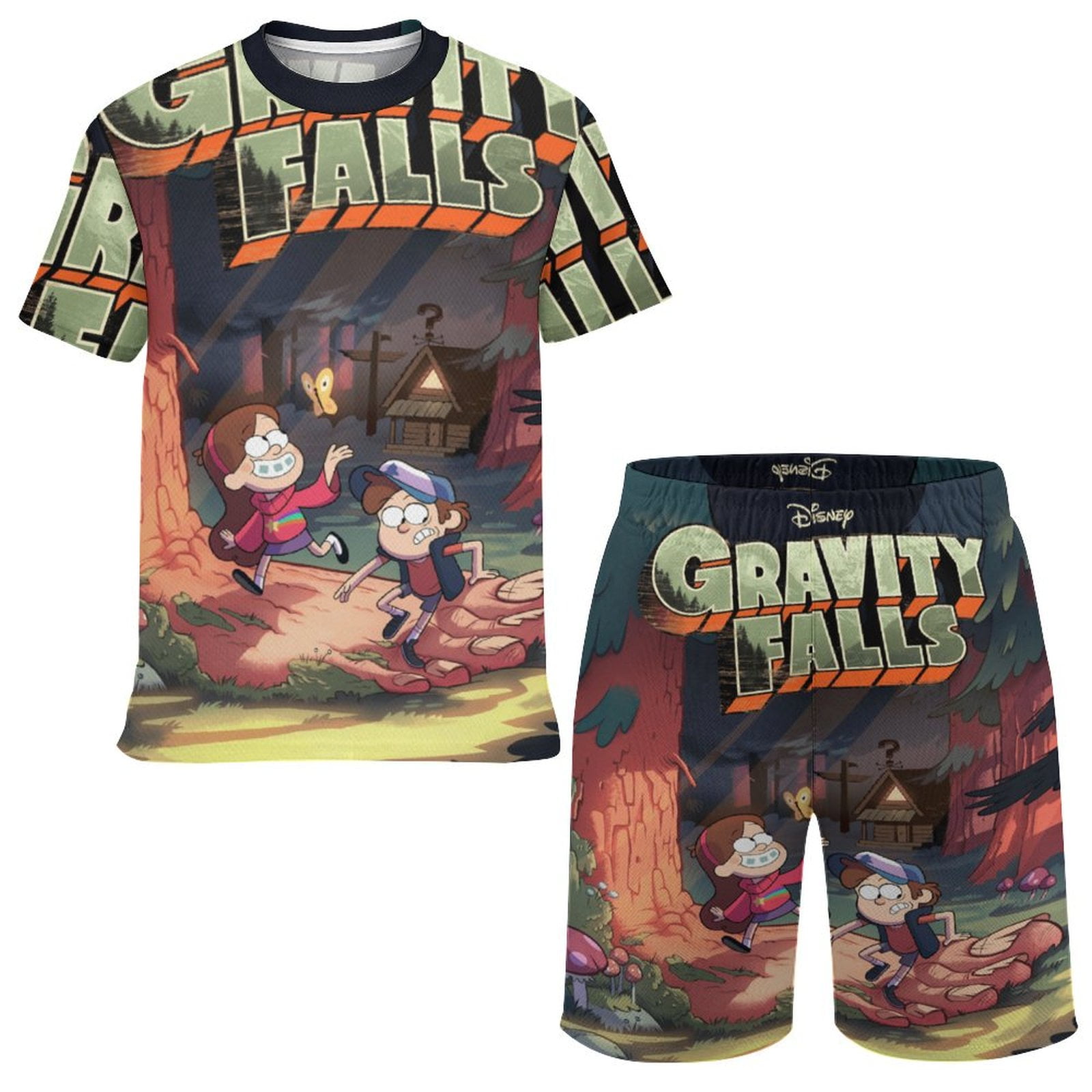 Gravity Falls Boys Girls Short Sleeve Mesh T-Shirt And Shorts Outfit ...