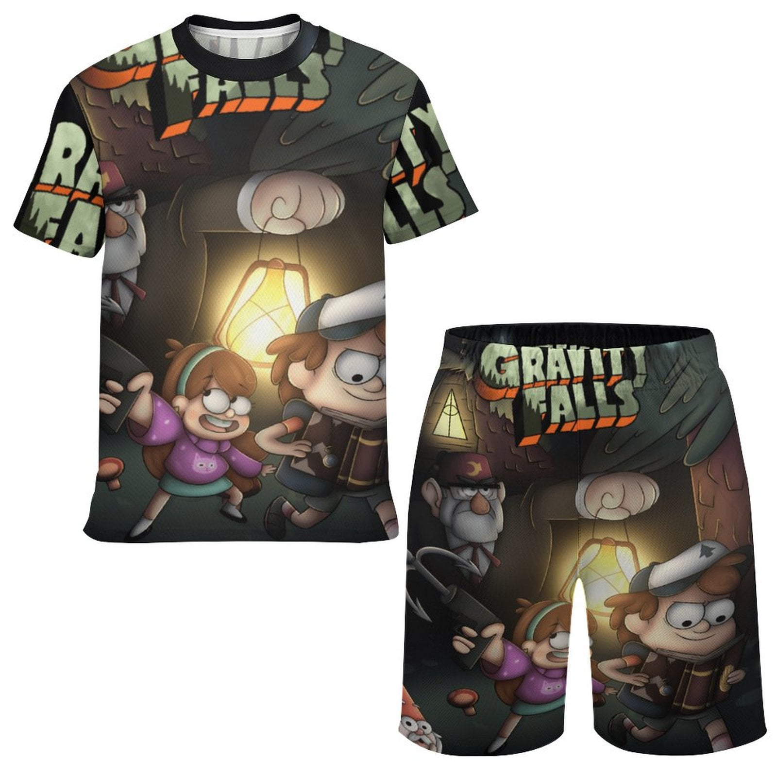 Gravity Falls Boys Girls Short Sleeve Mesh T-Shirt And Shorts Outfit ...