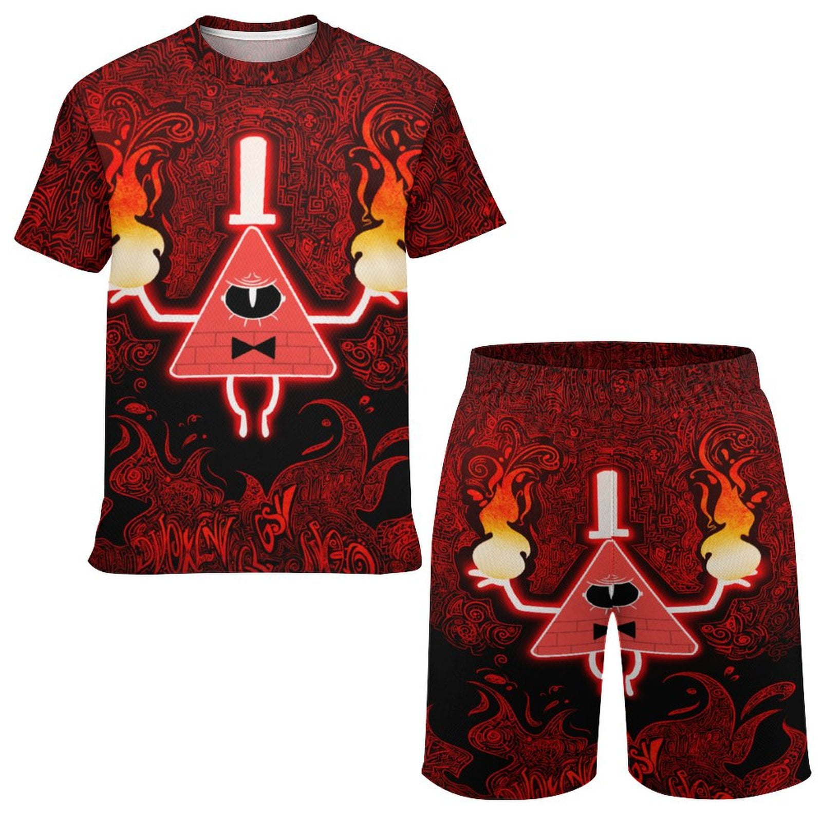 Gravity Falls Boys Girls Short Sleeve Mesh T-Shirt And Shorts Outfit ...
