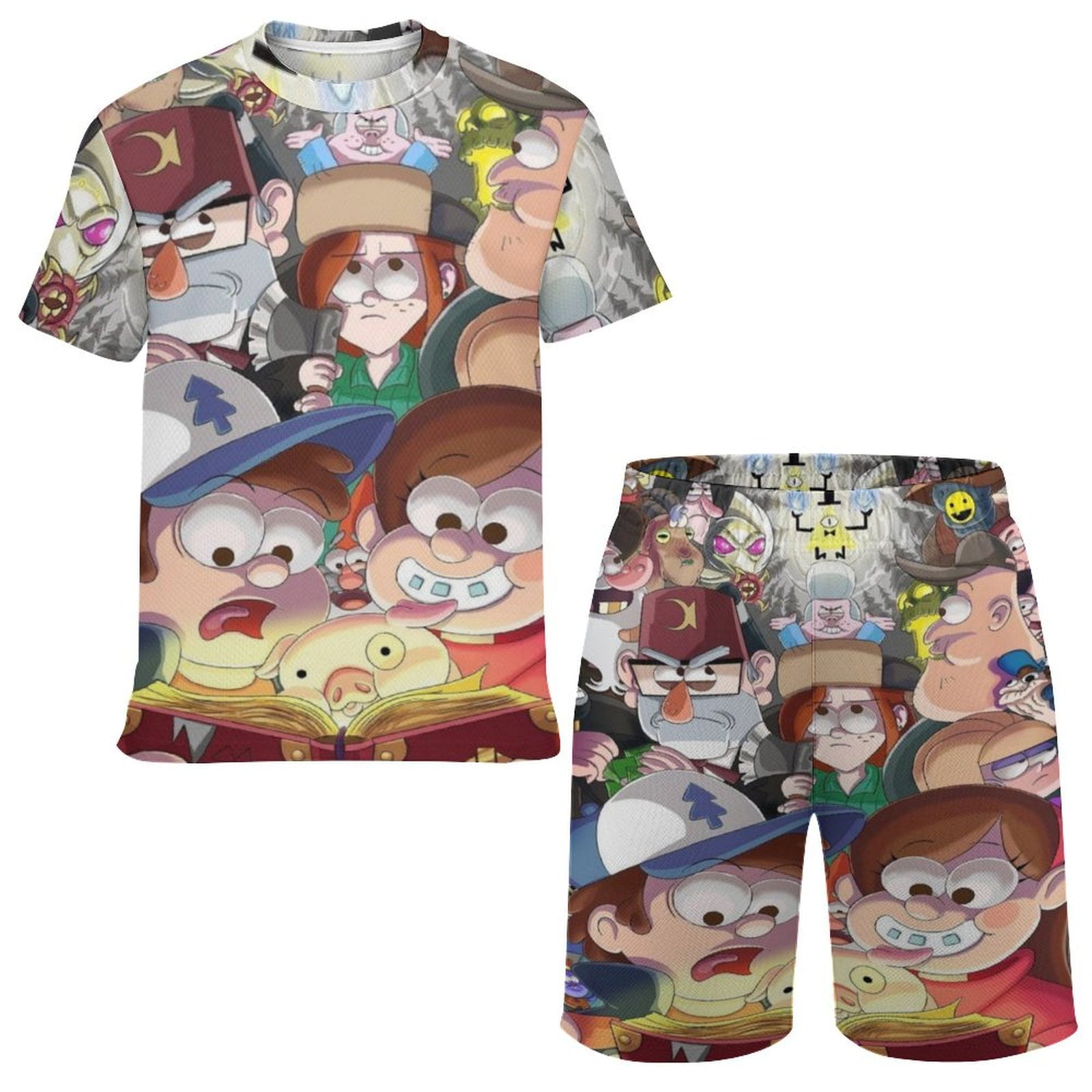 Gravity Falls Boys Girls Short Sleeve Mesh T-Shirt And Shorts Outfit ...