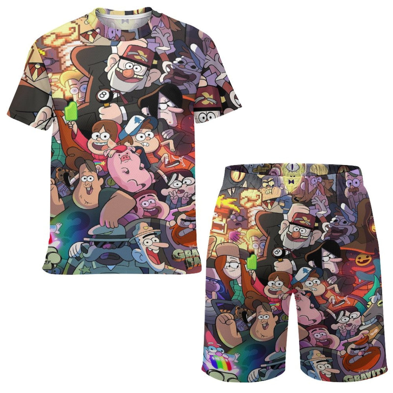 Gravity Falls Boys Girls Short Sleeve Mesh T-Shirt And Shorts Outfit ...