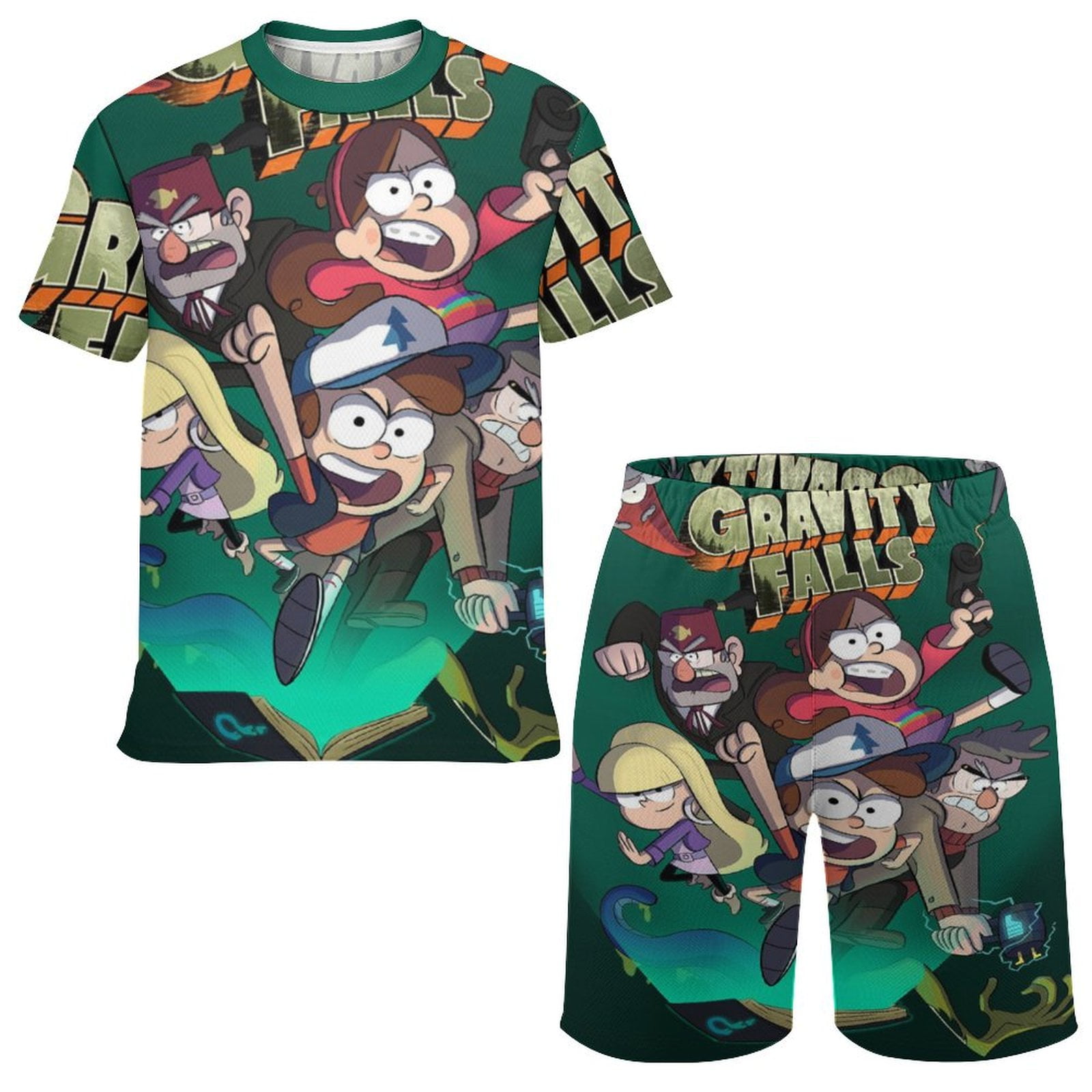 Gravity Falls Boys Girls Short Sleeve Mesh T-Shirt And Shorts Outfit ...