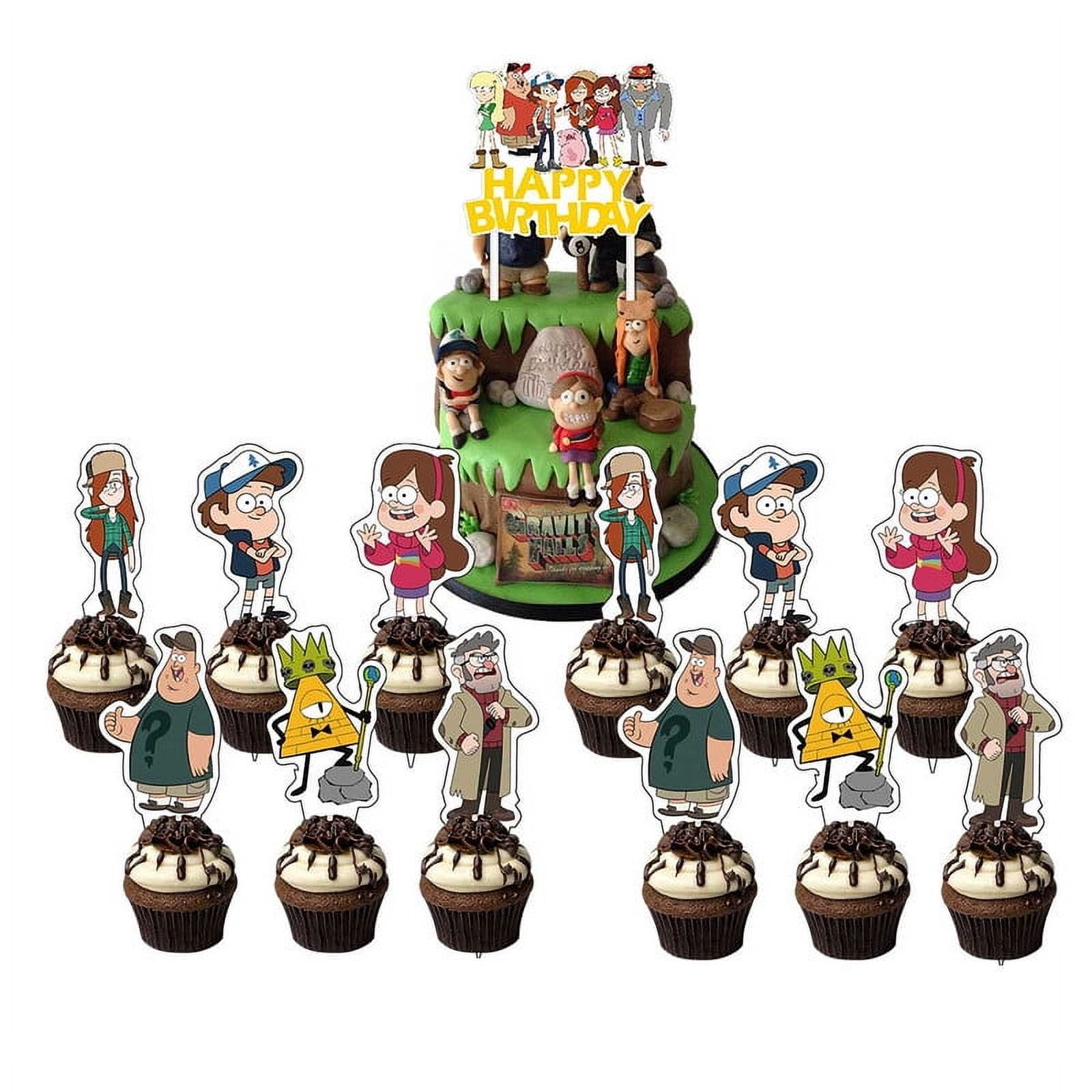 Gravity Falls Cake Topper Cupcake Set Party Supplies Decoration ...