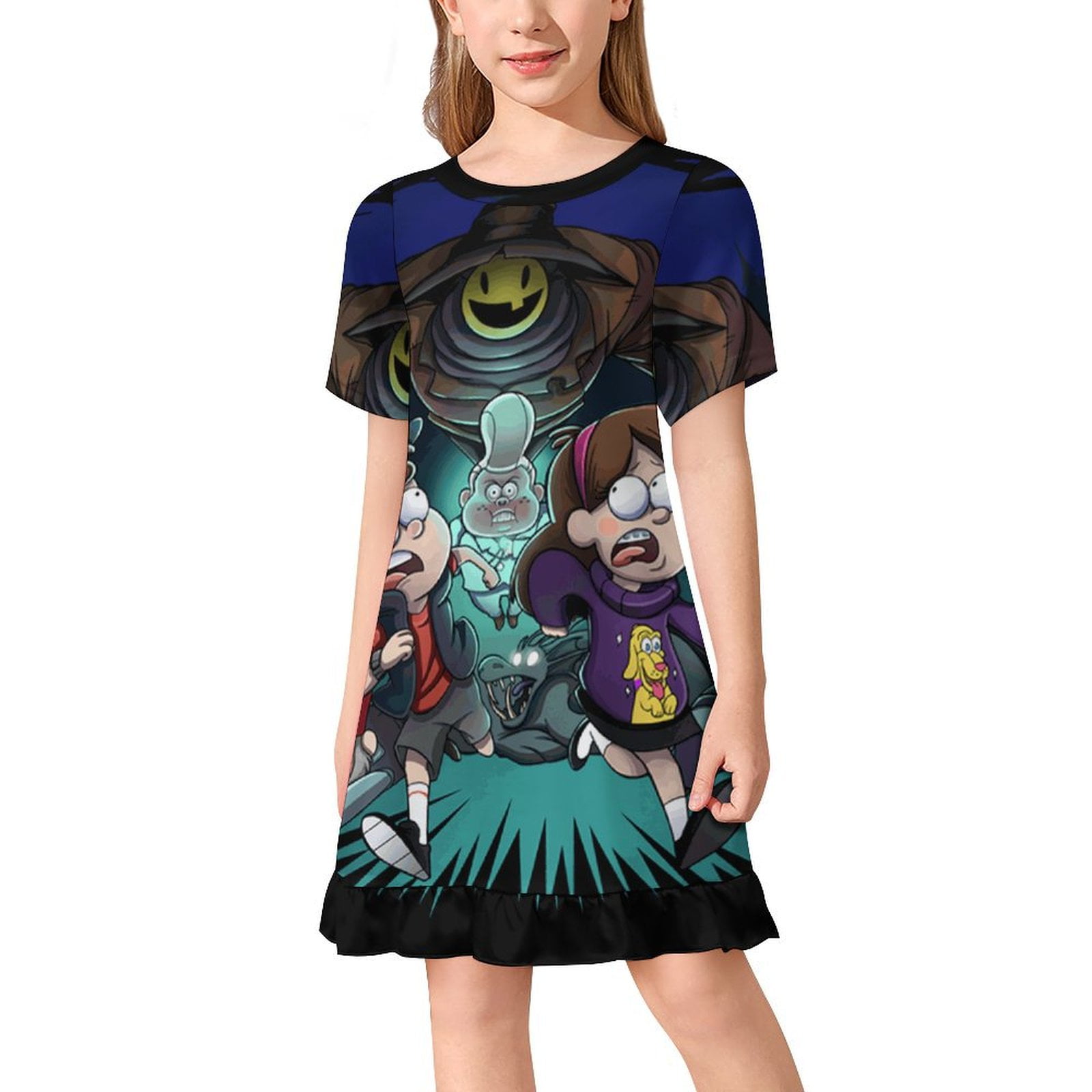 Gravity Falls Cartoon Children's Short Sleeved Dress 3D Printed ...