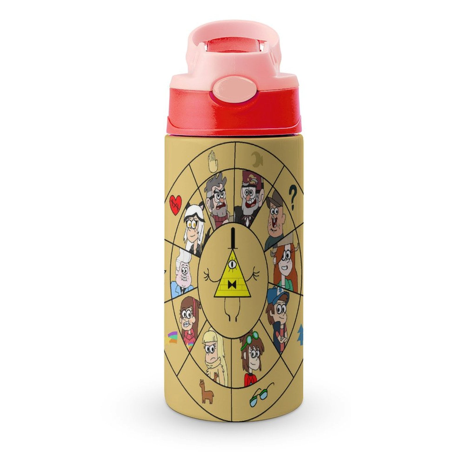 Gravity Falls Cipher Wheel Children Water Bottle with Straw Vacuum ...