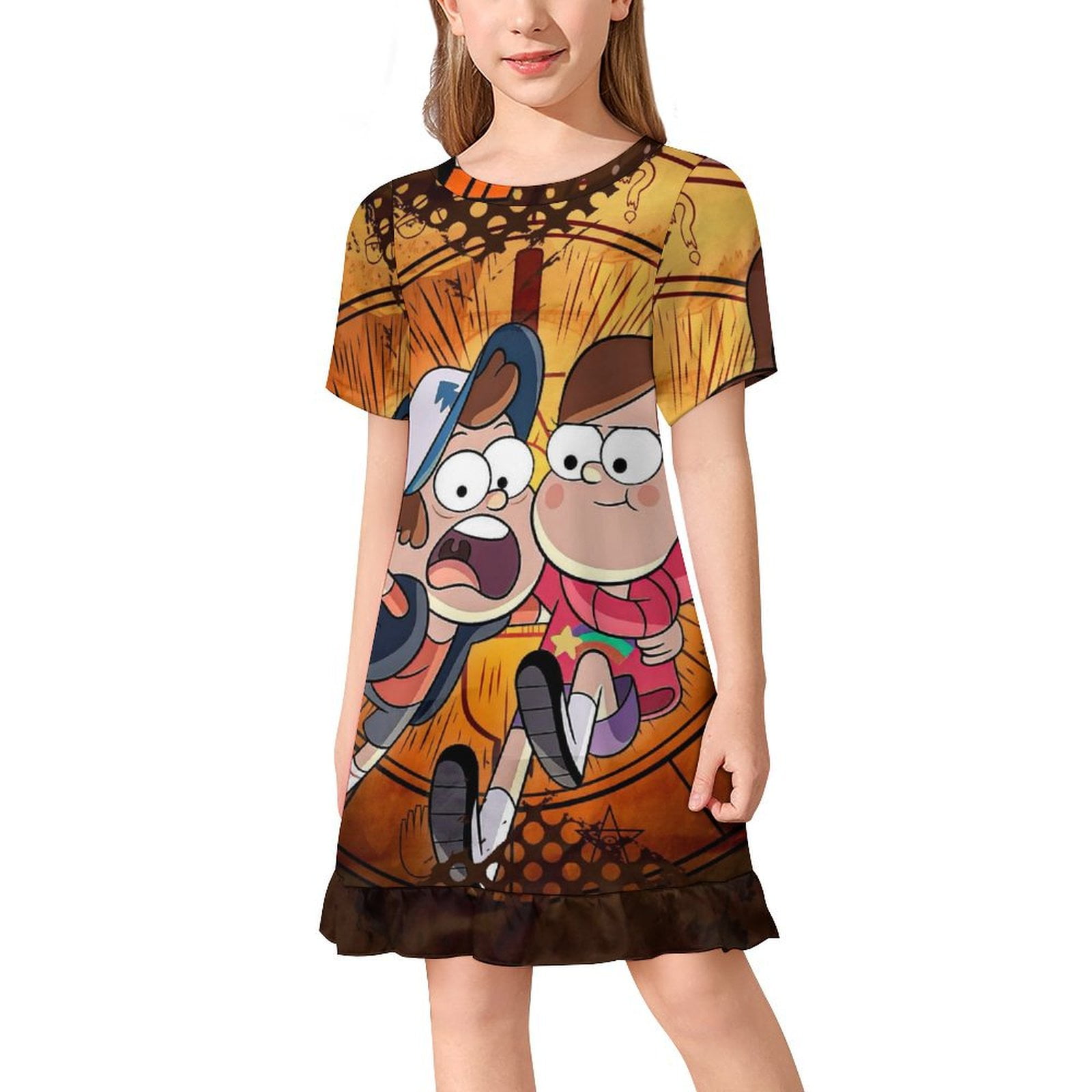 Gravity Falls Dipper Mabel Children's Short Sleeved Dress 3D Printed ...