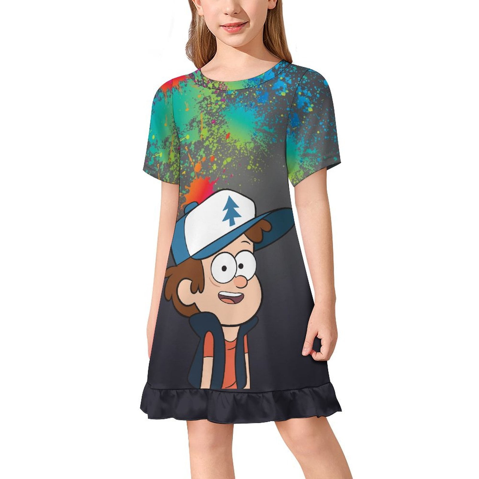 Gravity Falls Dipper Pines Children's Short Sleeved Dress 3D Printed ...