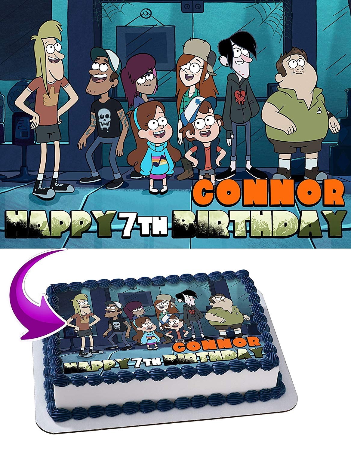 Gravity Falls - Edible Cake Topper - 11.7 x 17.5 Inches 1/2 Sheet ...
