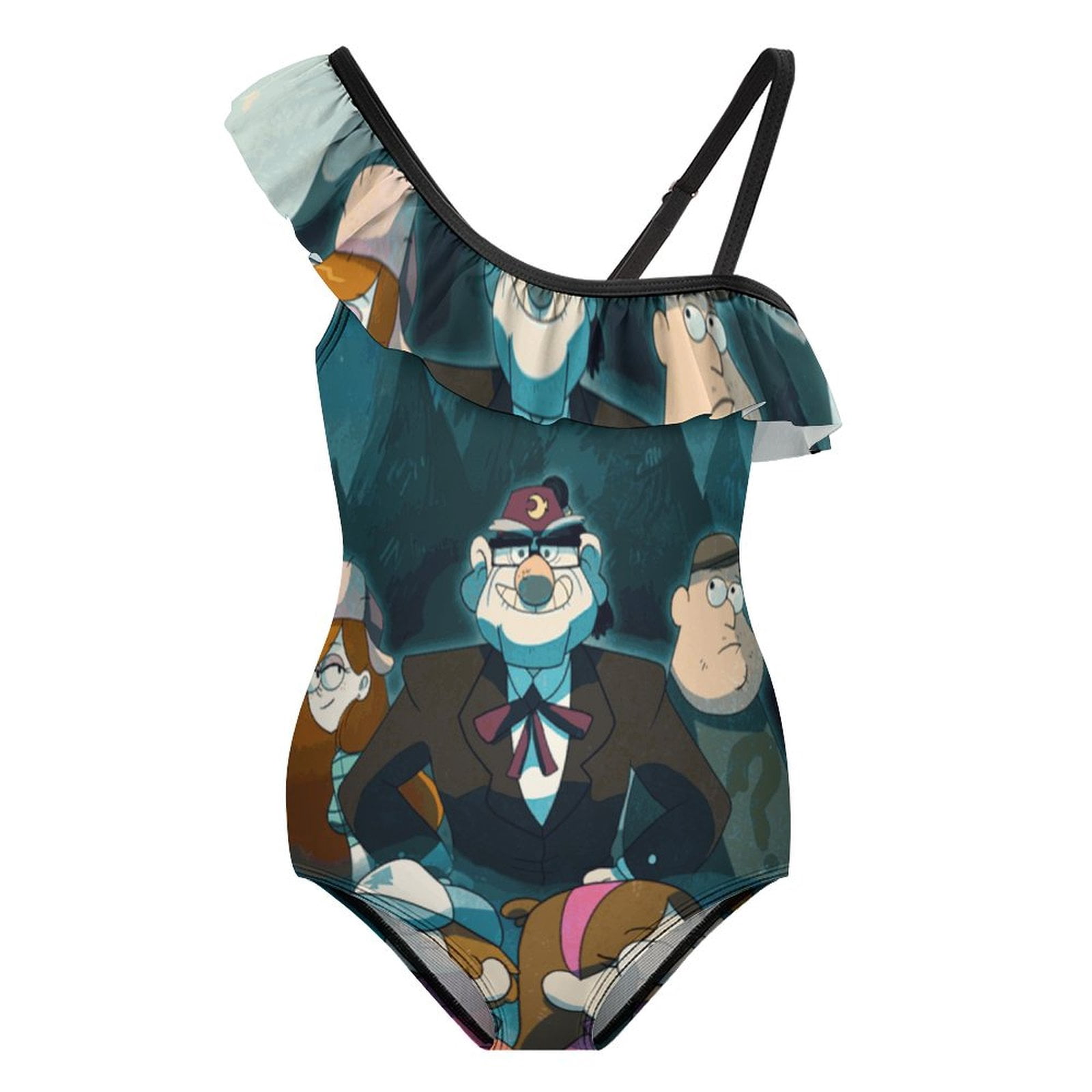 Gravity Falls Family Kids Swimsuit Swimwear Adjustable One Shoulder ...