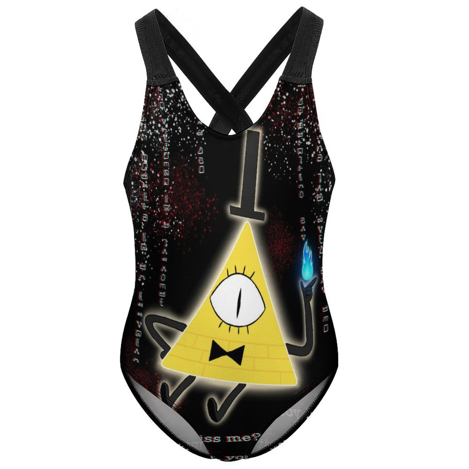 Gravity Fall Girls Swimwear Cartoon Cross Shoulder Swimsuit Bathing ...