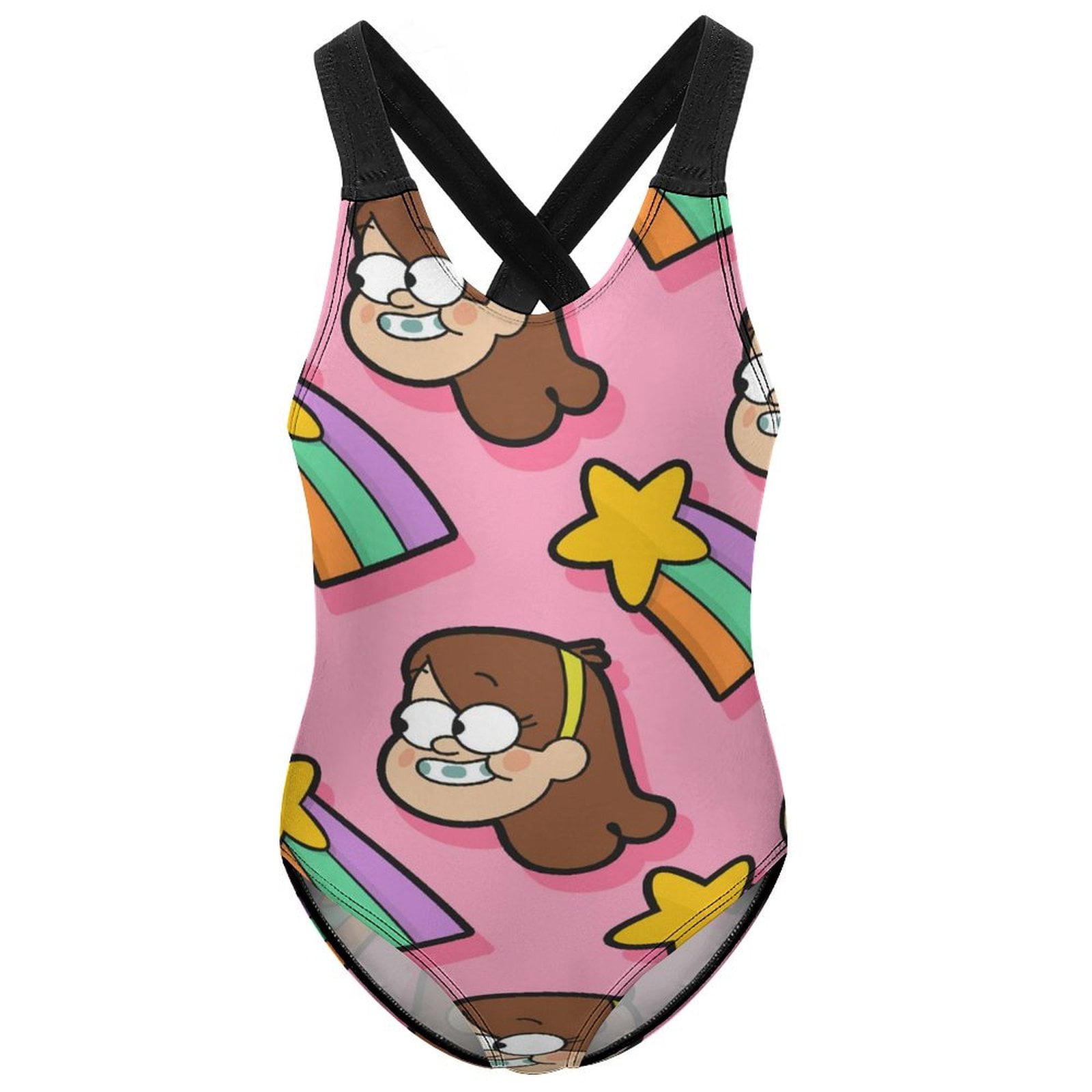 Gravity Fall Girls Swimwear Cartoon Cross Shoulder Swimsuit Bathing ...