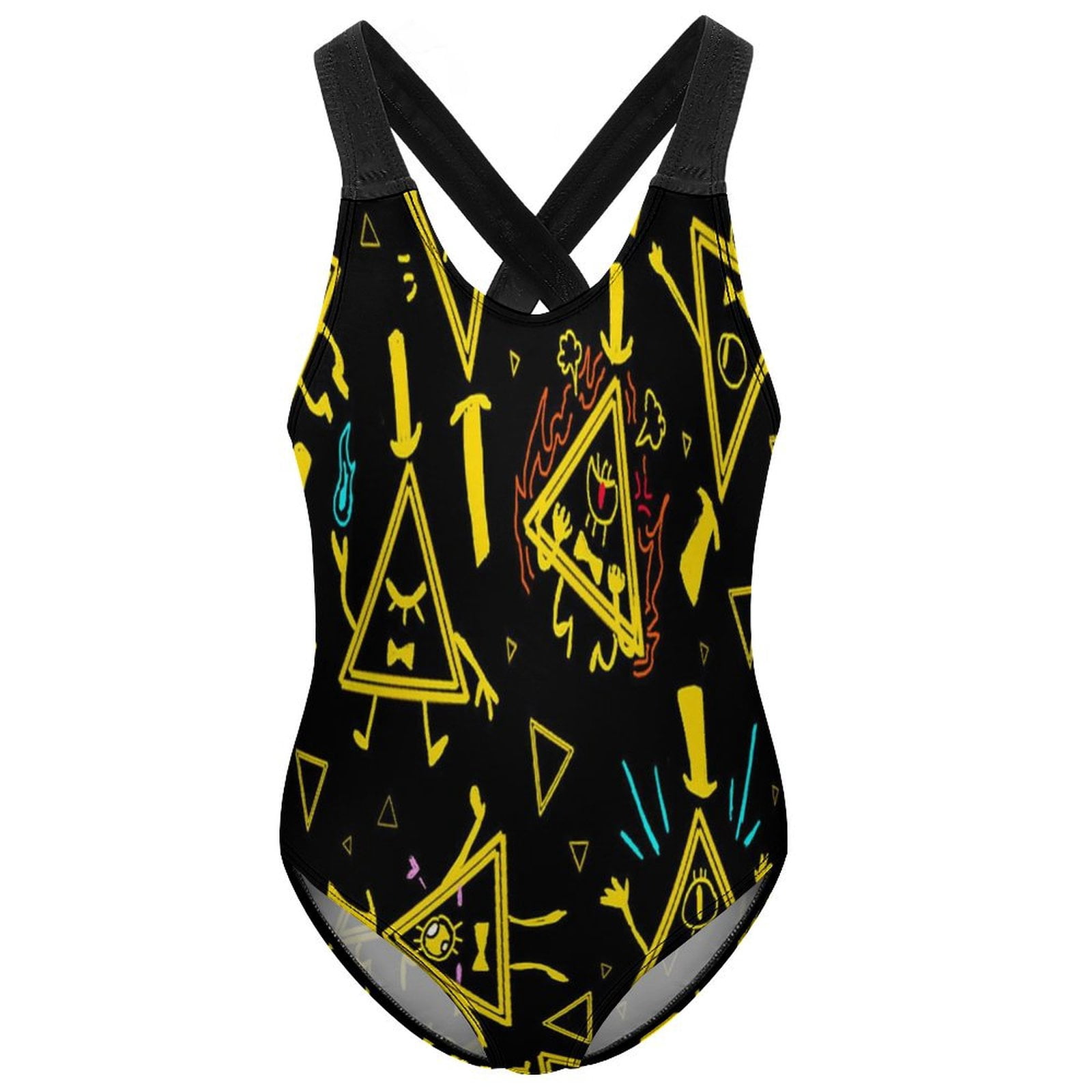 Gravity Fall Girls Swimwear Cartoon Cross Shoulder Swimsuit Bathing ...