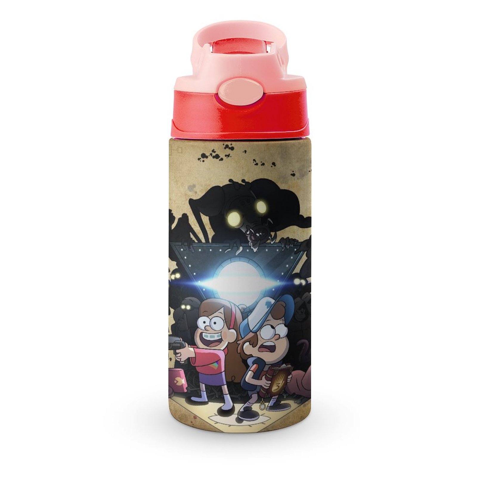 Gravity Fall Kids Water Bottle with Straw Lid Insulated Stainless Steel ...