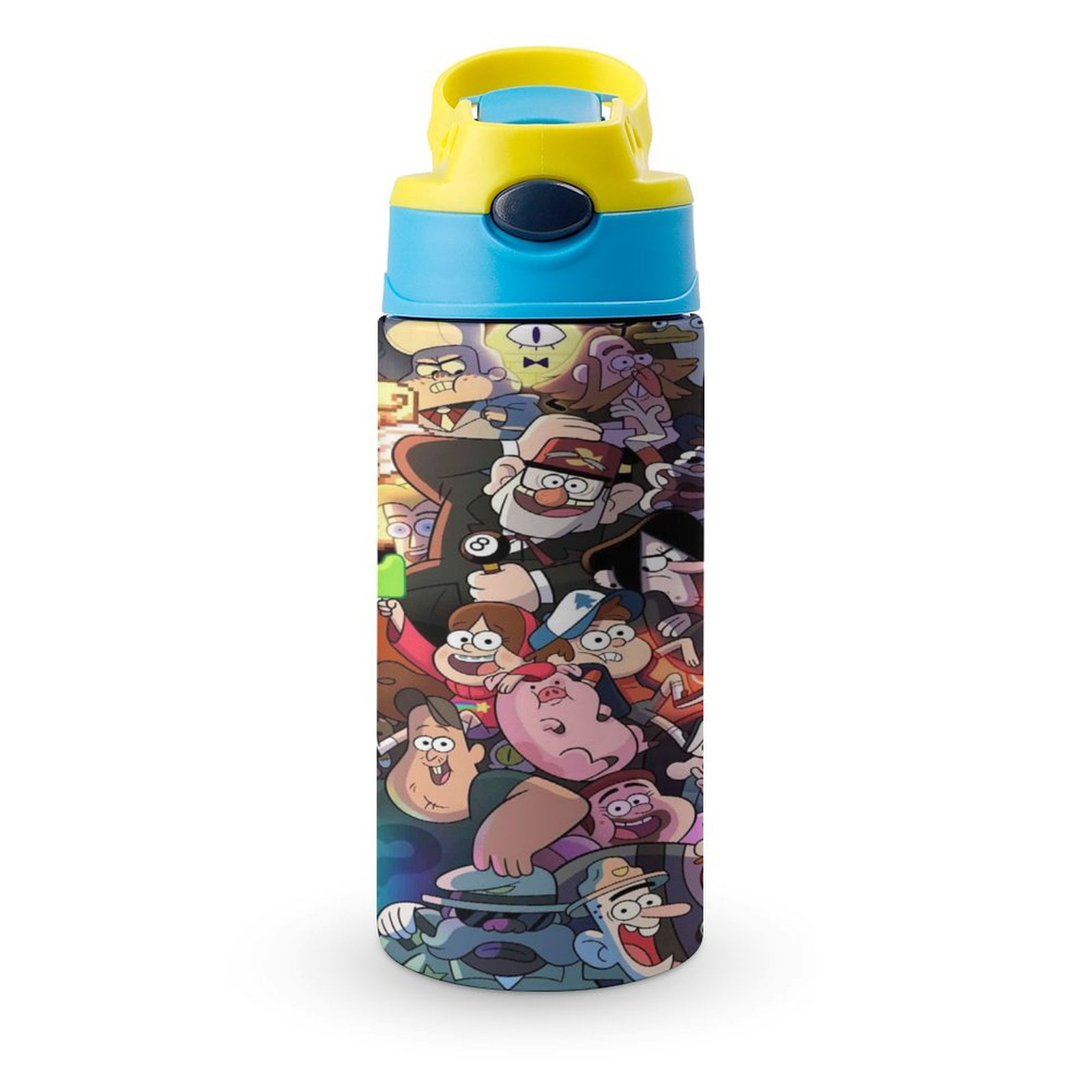 Gravity Fall Kids Water Bottle with Straw Lid Insulated Stainless Steel ...