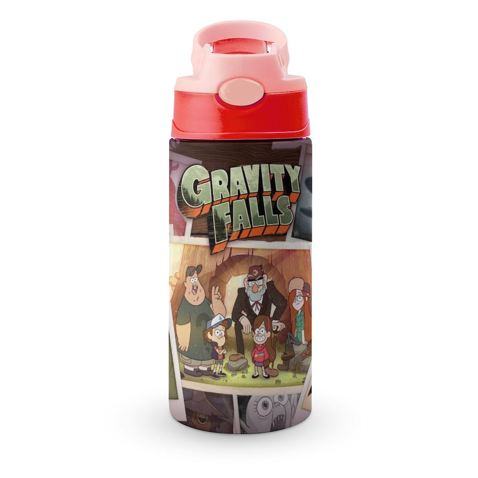 Gravity Fall Kids Water Bottle with Straw Lid Insulated Stainless Steel ...