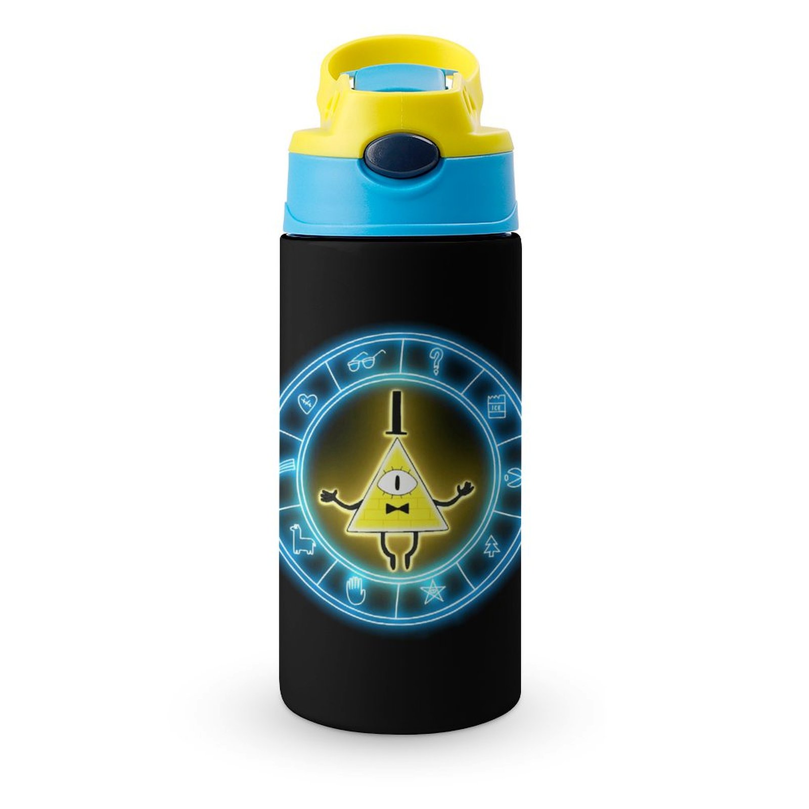Gravity Fall Kids Water Bottle with Straw Lid Insulated Stainless Steel ...