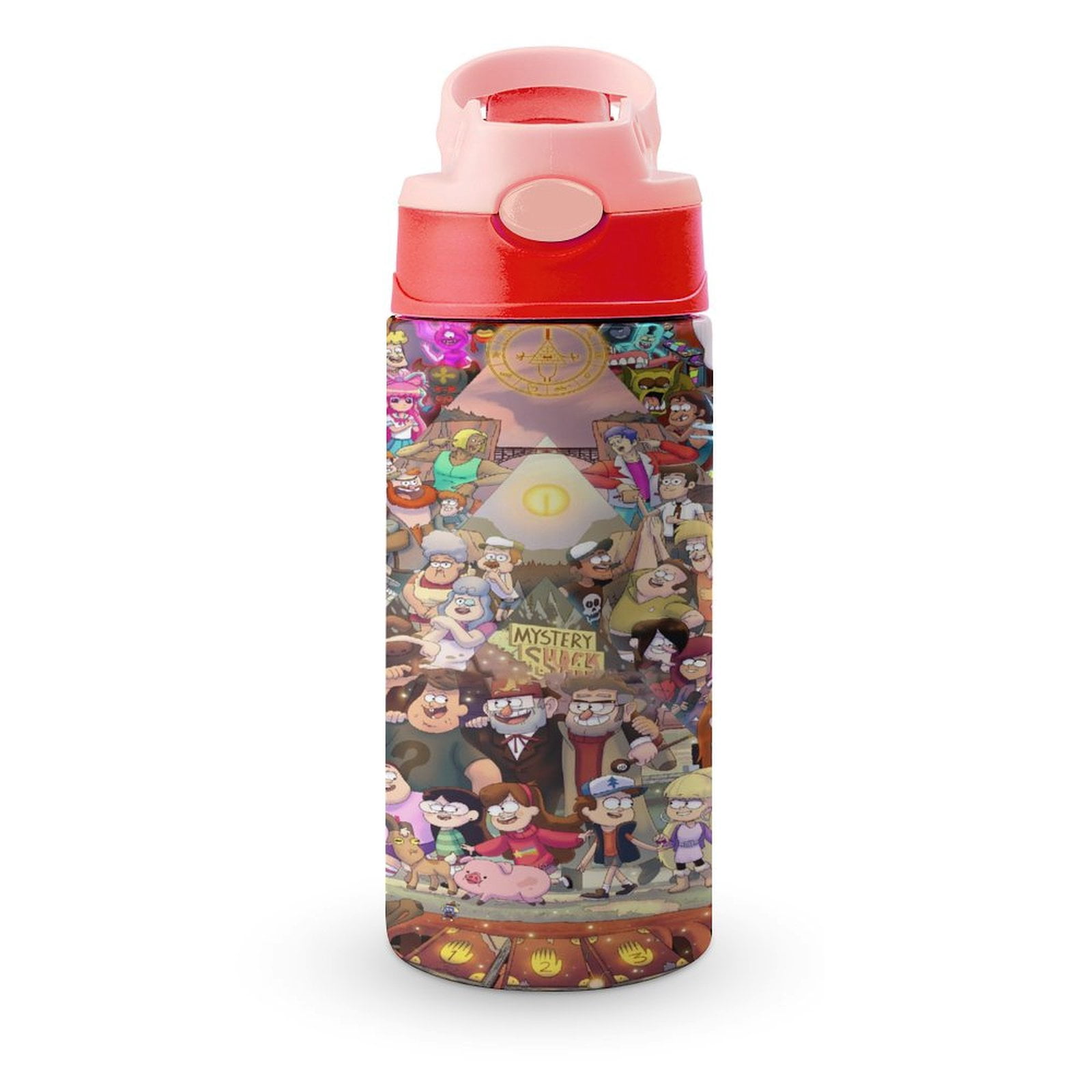 Gravity Fall Kids Water Bottle with Straw Lid Insulated Stainless Steel ...