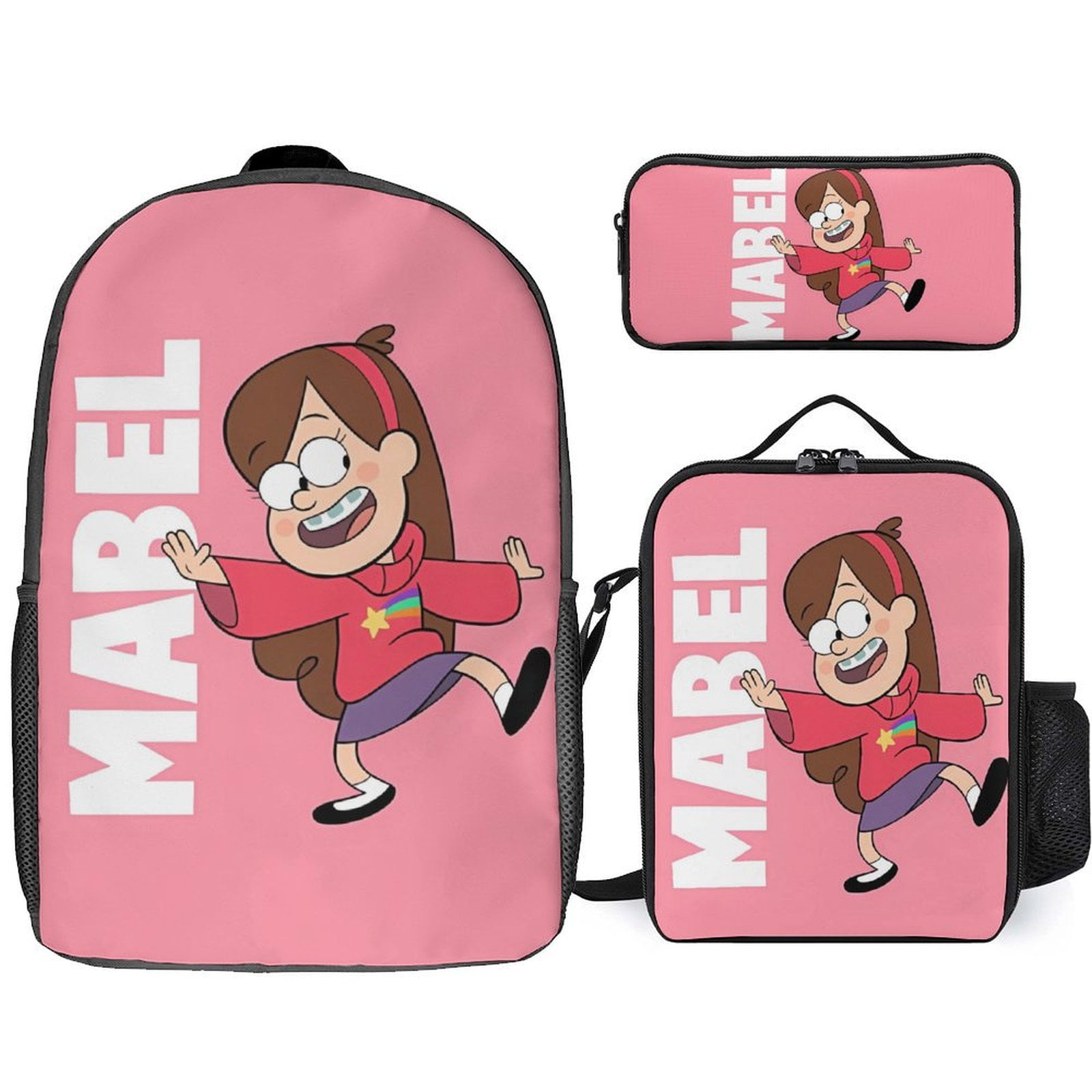 Gravity Falls Mabel 3 Piece Backpack Set with Lunch Bag Pencil Case ...