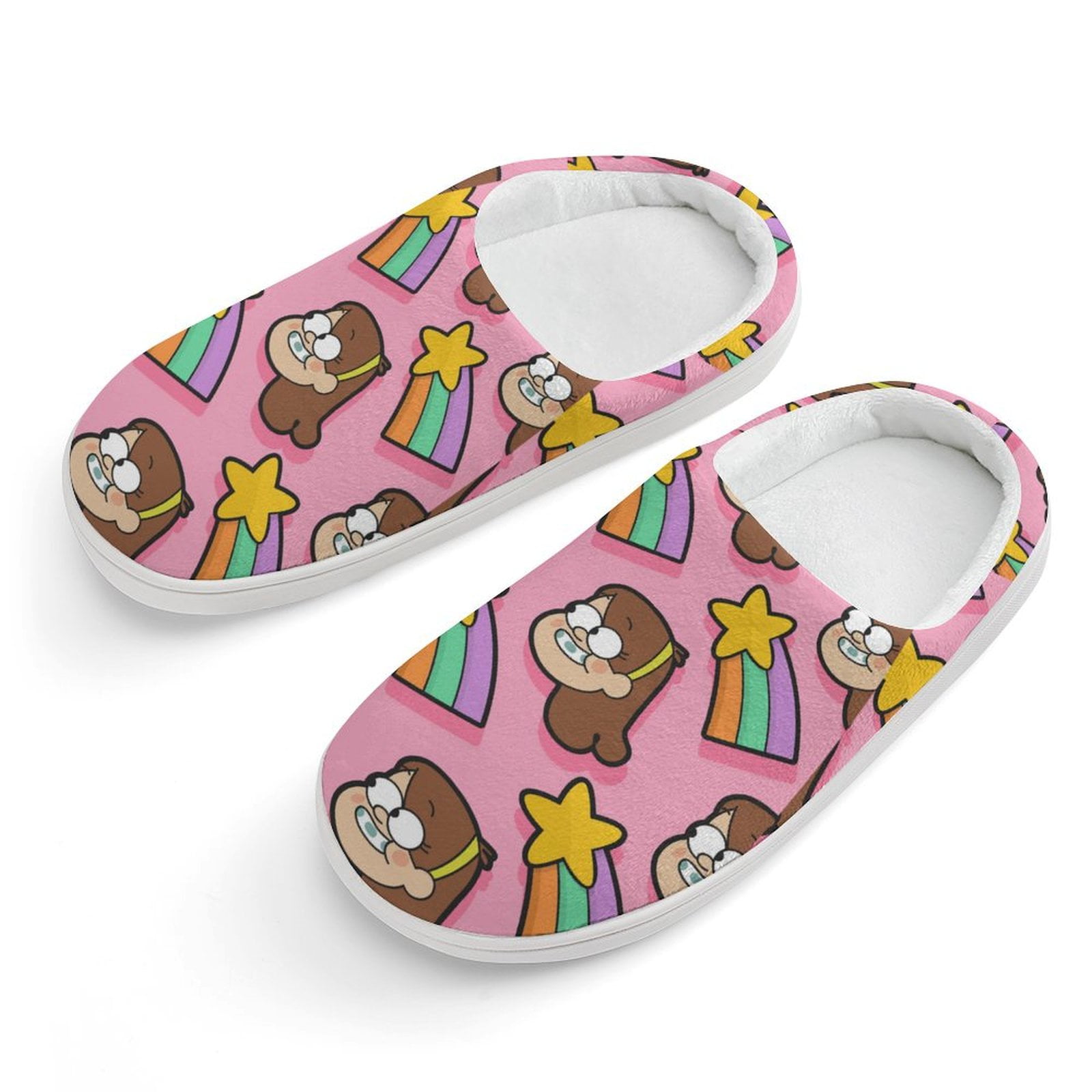 Gravity Falls Mabel Kids Teen Fuzzy Memory Foam Slippers Fluffy Winter ...