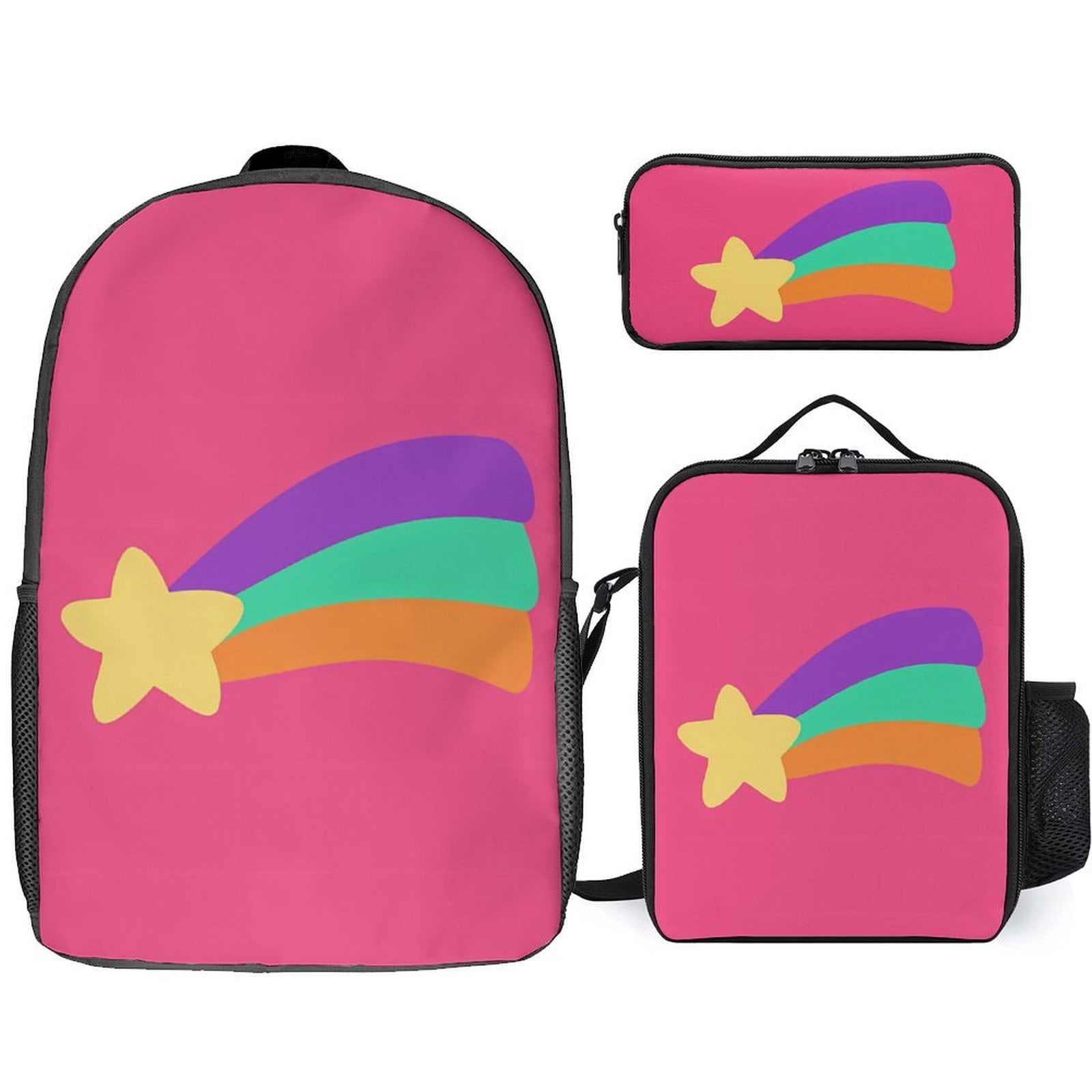 Gravity Falls Mabel Rainbow Star 3 Piece Backpack Set with Lunch Bag ...