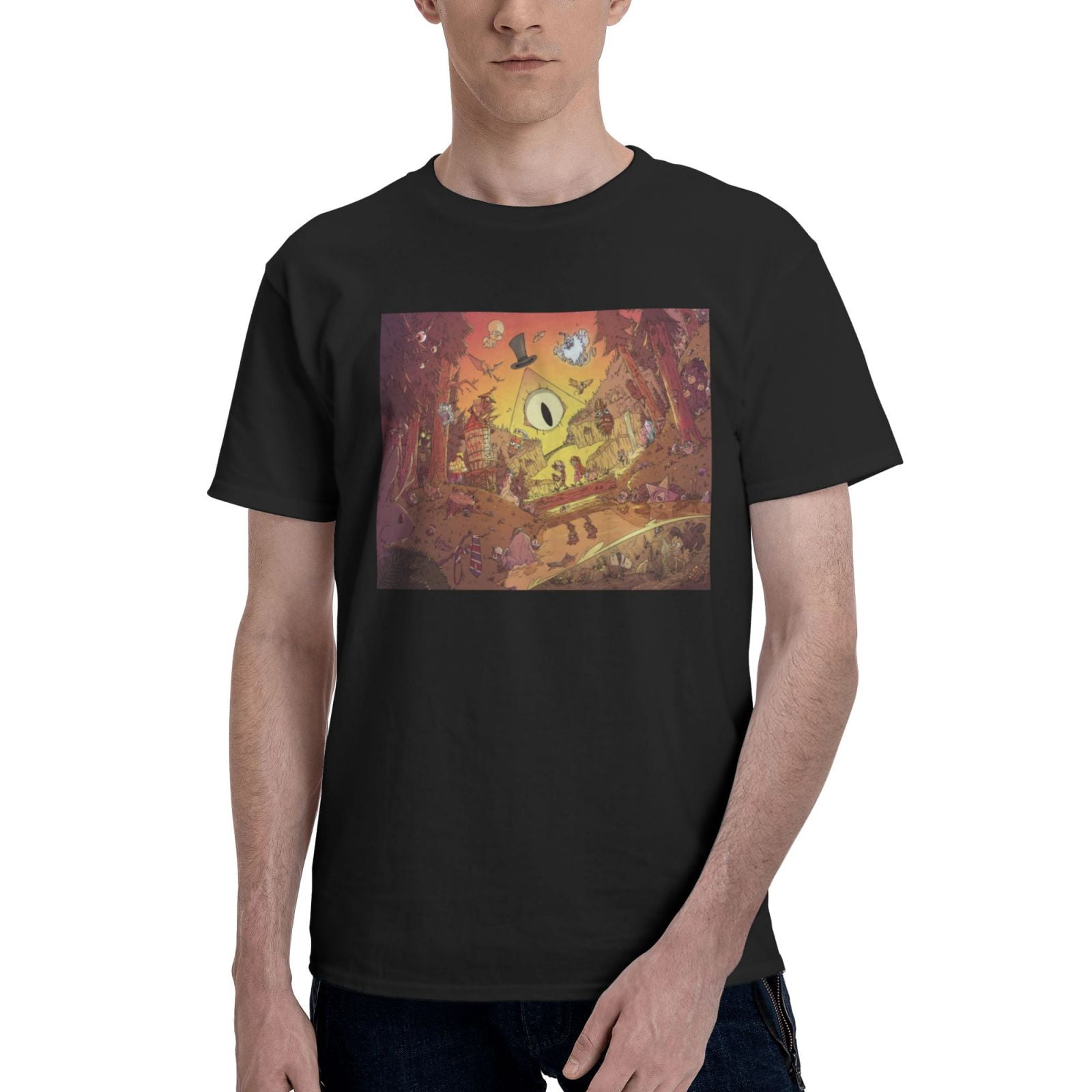 Gravity Falls Mens Tshirts Casual Fit Short Sleeve T-Shirts Soft ...