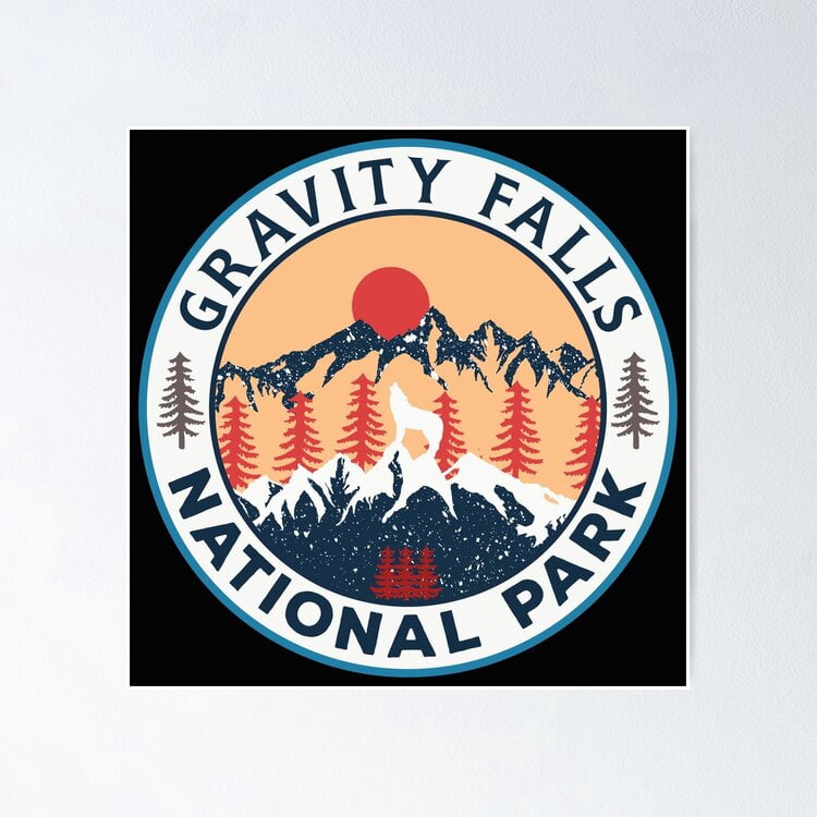 Gravity Falls National Park-Vintage UNFRAMED Poster, 12x18 - Walmart.com
