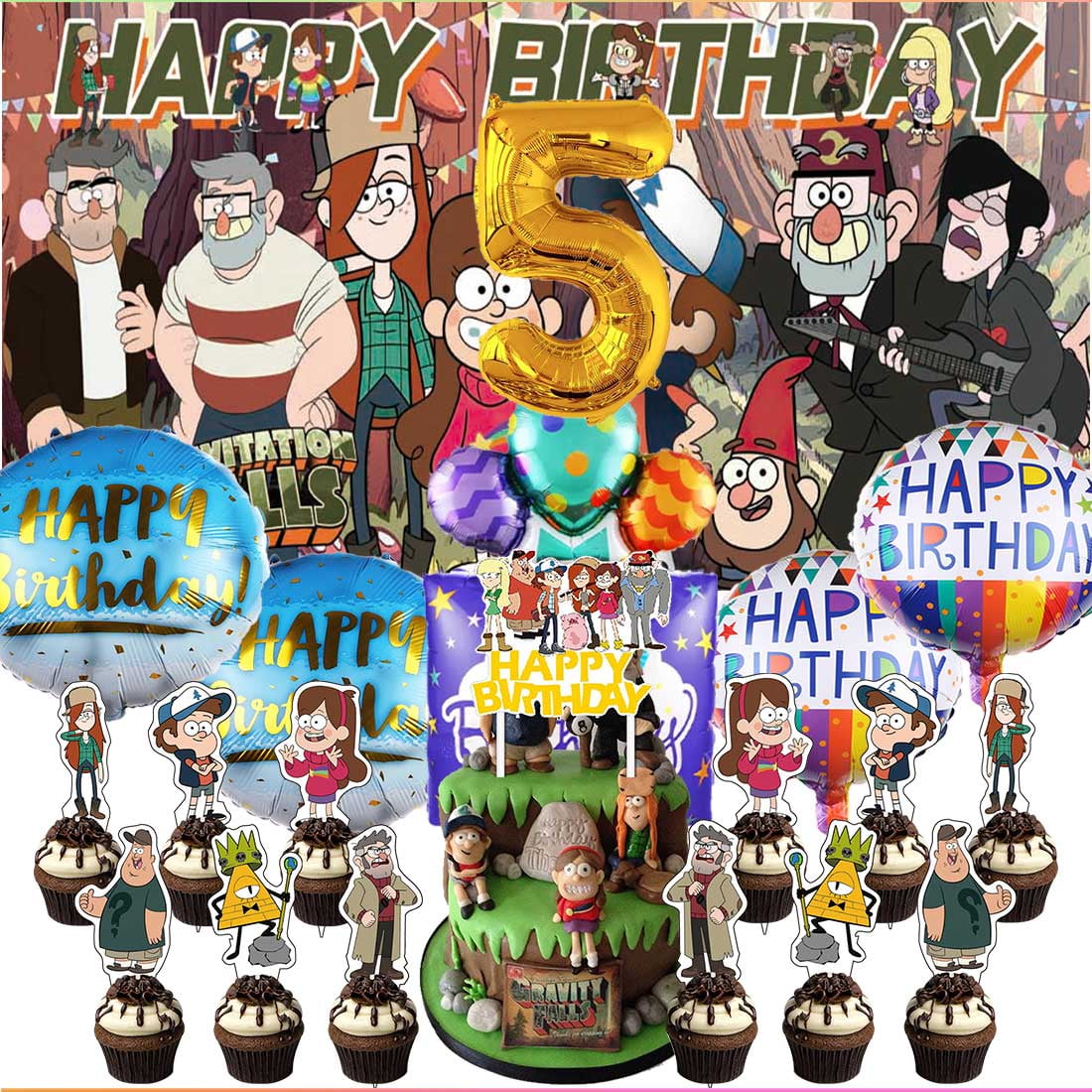 Gravity Falls Party Supplies Decor 5th Kit Balloons Birthday Cake ...
