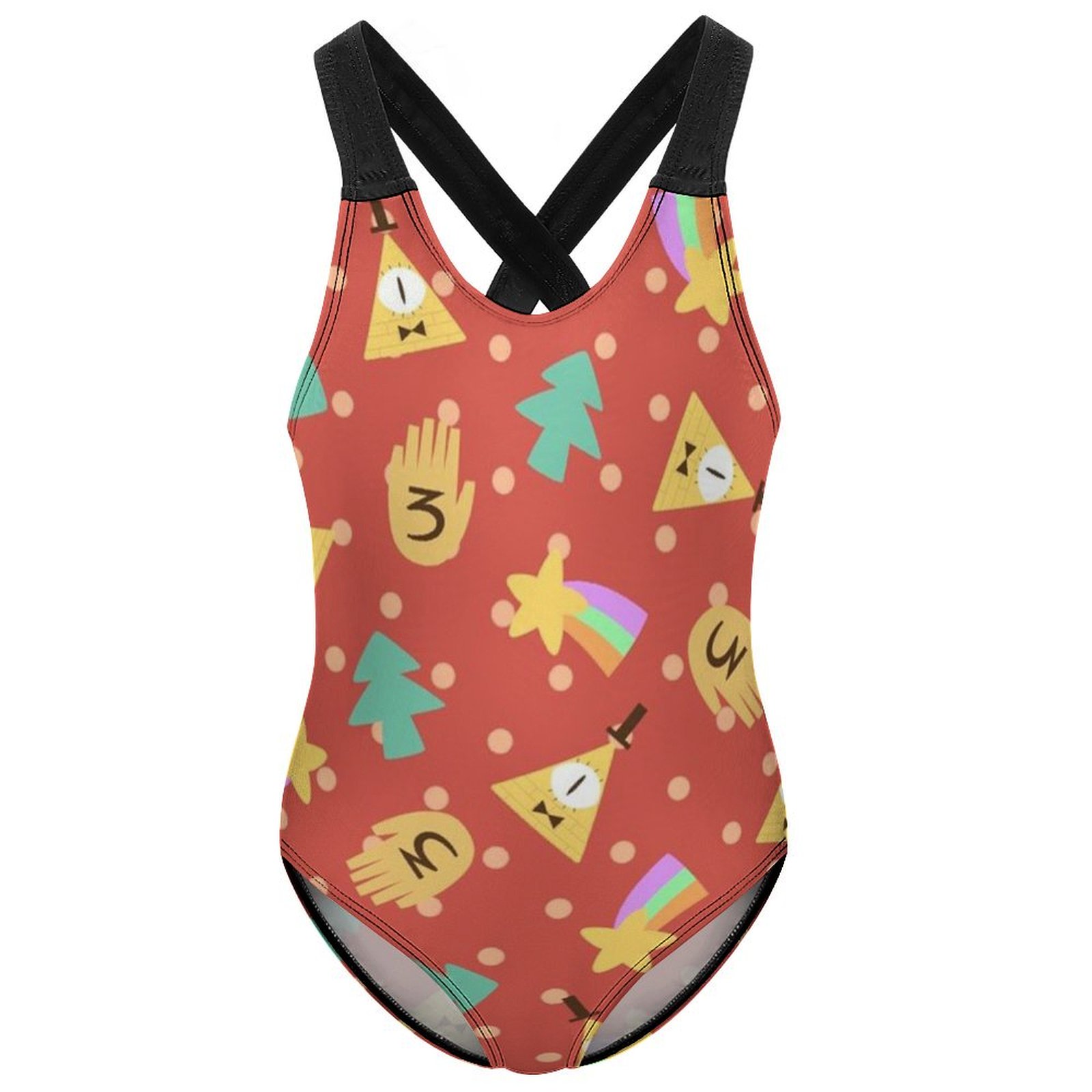 Gravity Falls Pattern Children's One-piece Swimsuit Summer Girl's ...