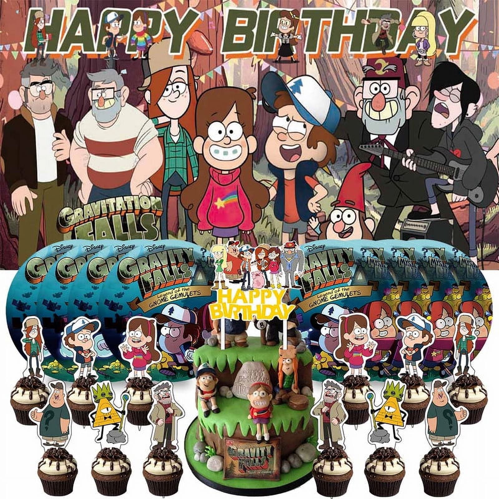 Gravity Falls Plates Birthday Supplies Decorations Decor Backdrop ...