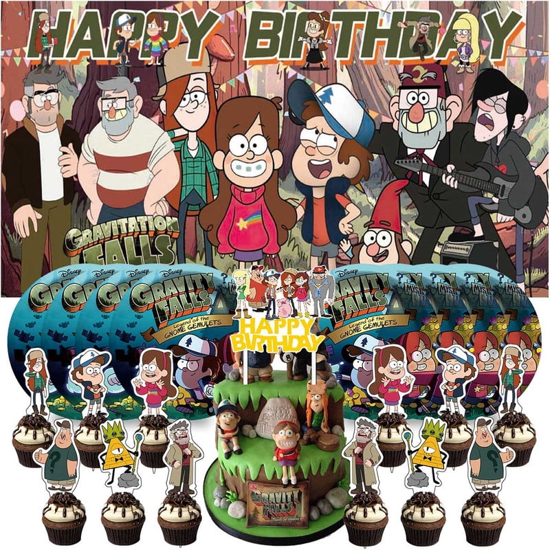 Gravity Falls Plates Birthday Supplies Decorations Decor Backdrop ...