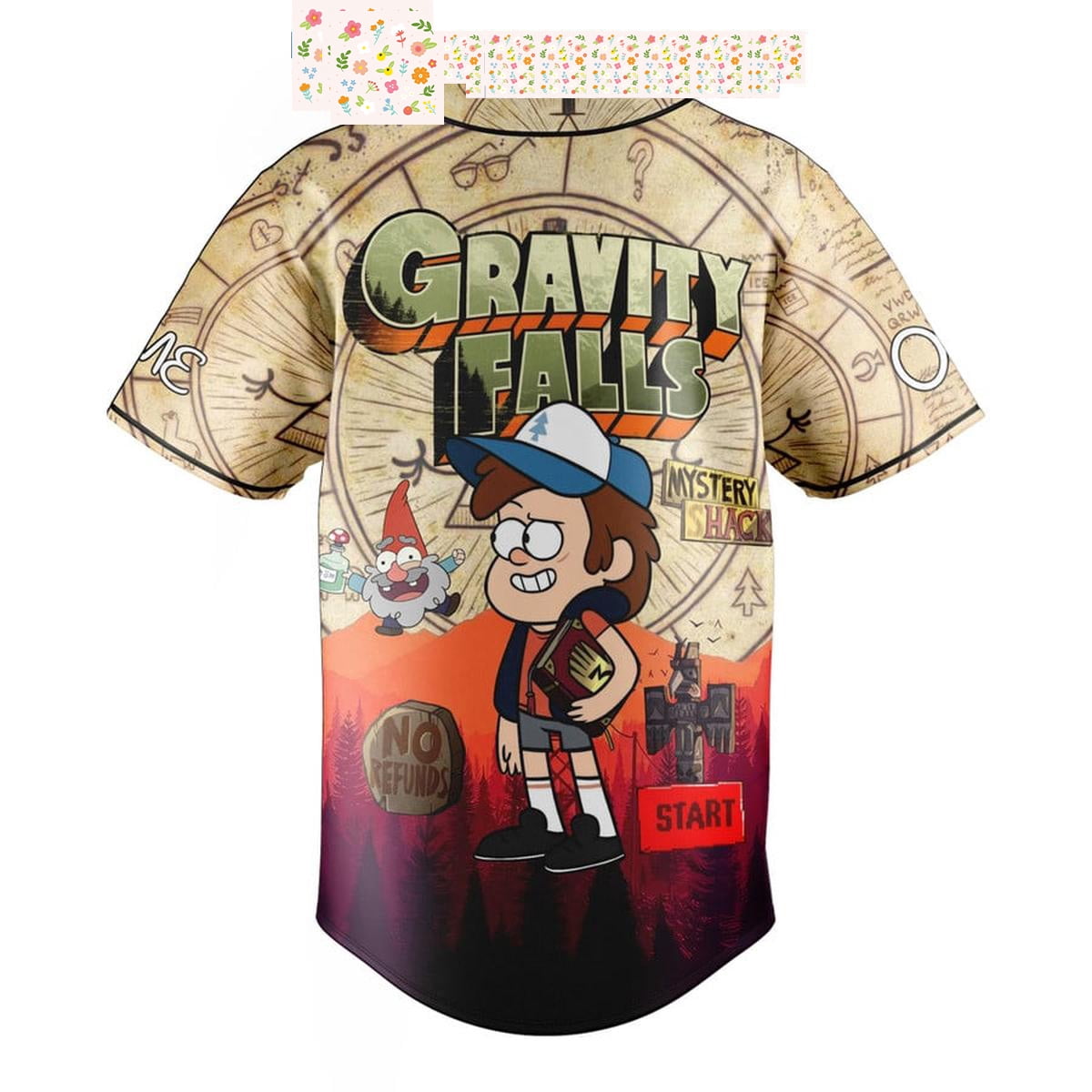 Gravity Falls Start Mystery Hack Personalized Baseball Jersey - Walmart.com